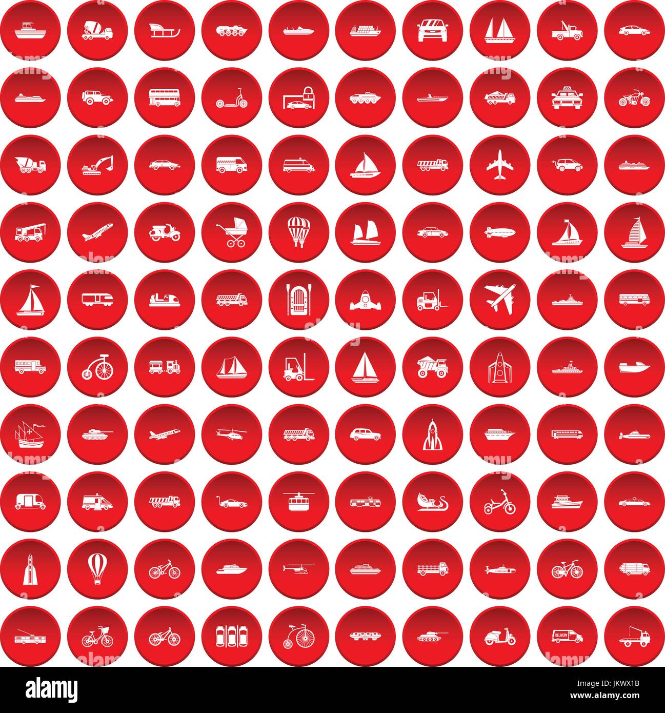 100 transportation icons set red Stock Vector Image & Art - Alamy