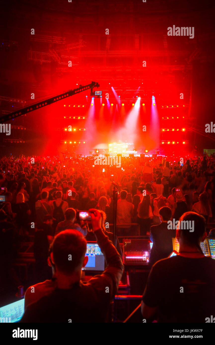 Concert in the closed hall with a picture on TV Stock Photo - Alamy