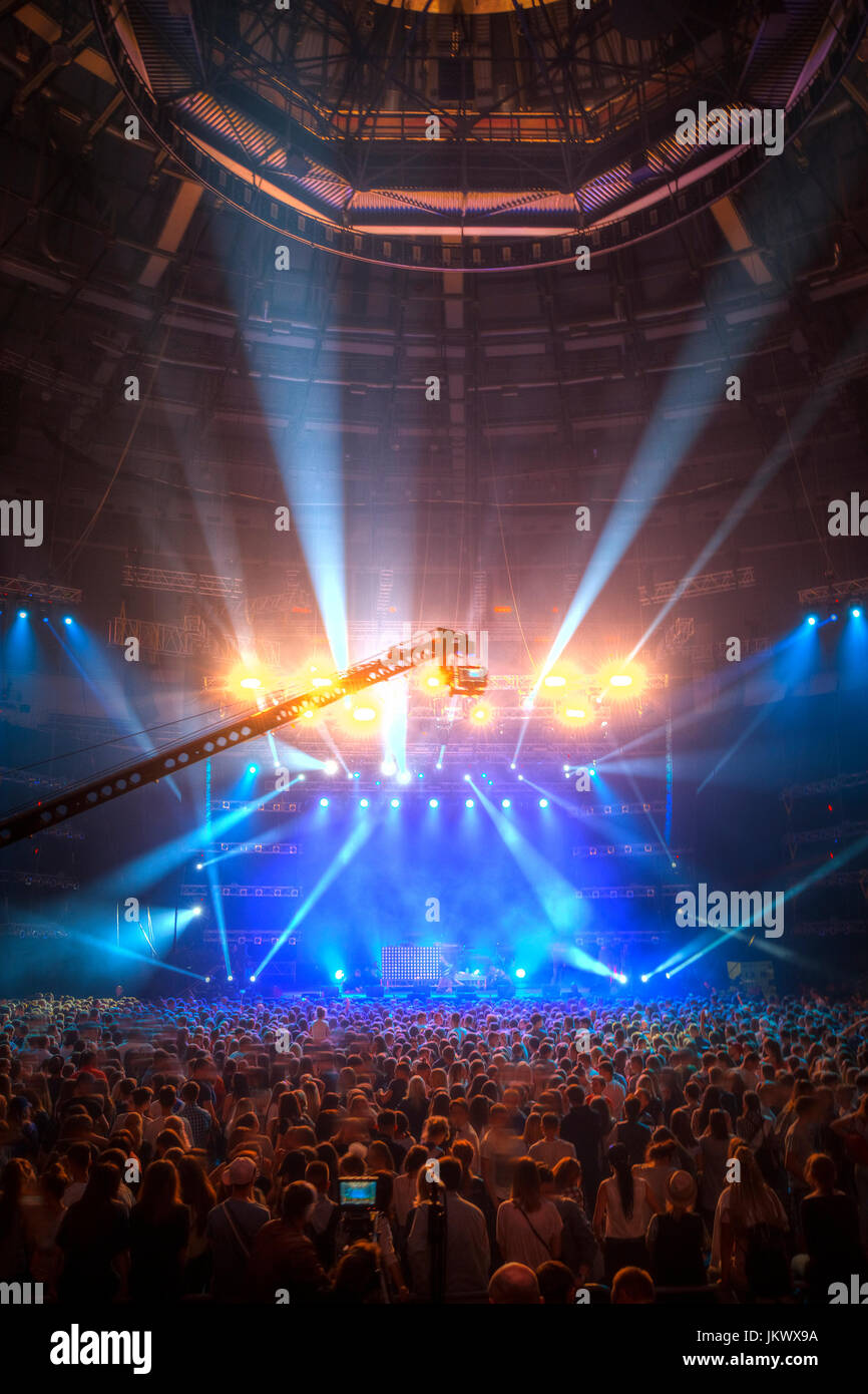 Concert in the closed hall with a picture on TV Stock Photo - Alamy