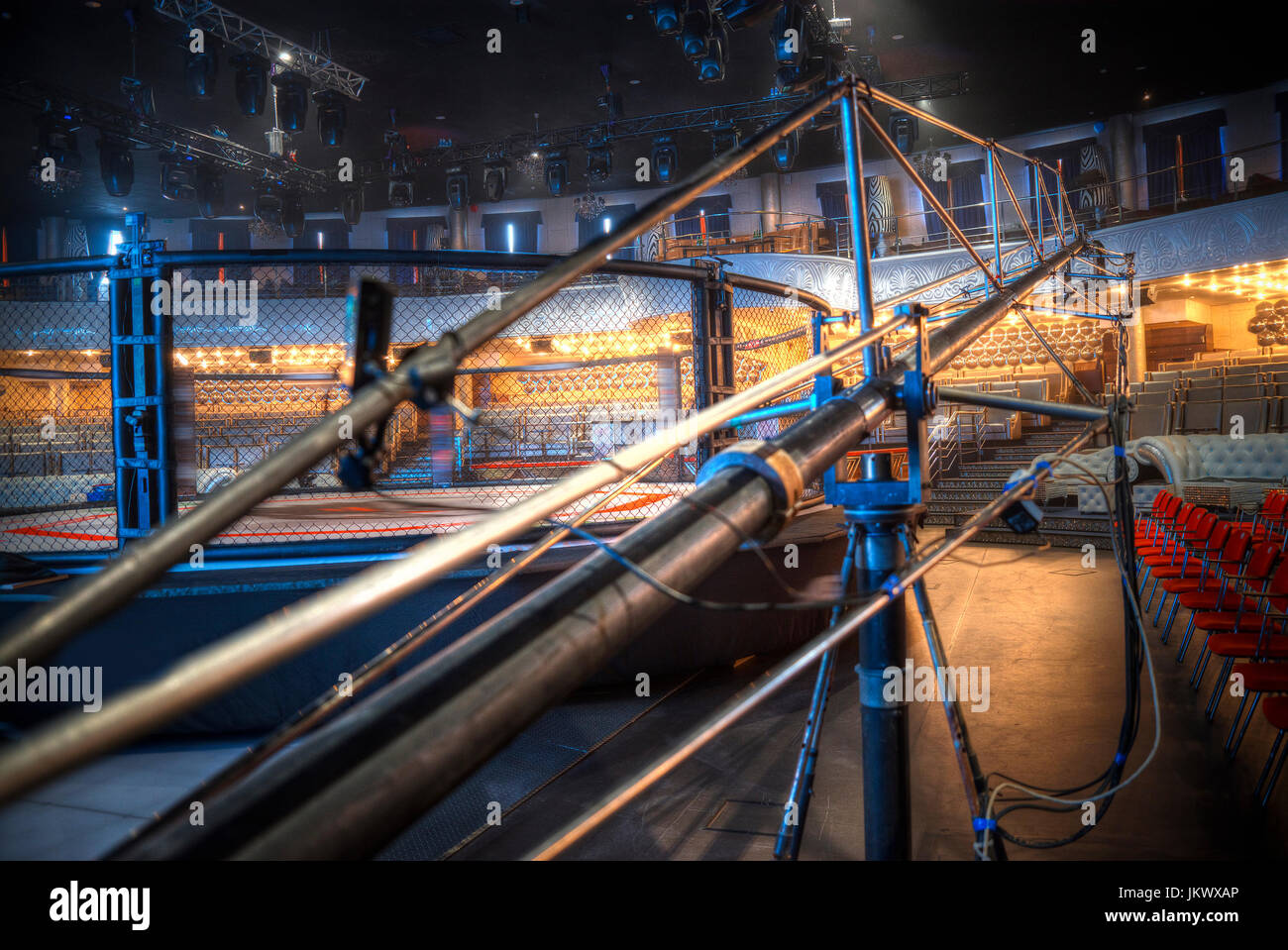 Concert in the closed hall with a picture on TV Stock Photo - Alamy