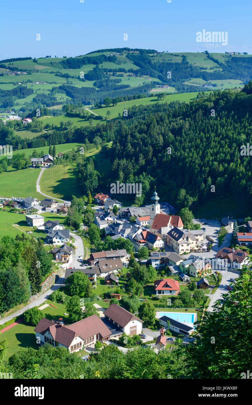 village Reinsberg from Castle, Reinsberg, Mostviertel, Niederösterreich ...