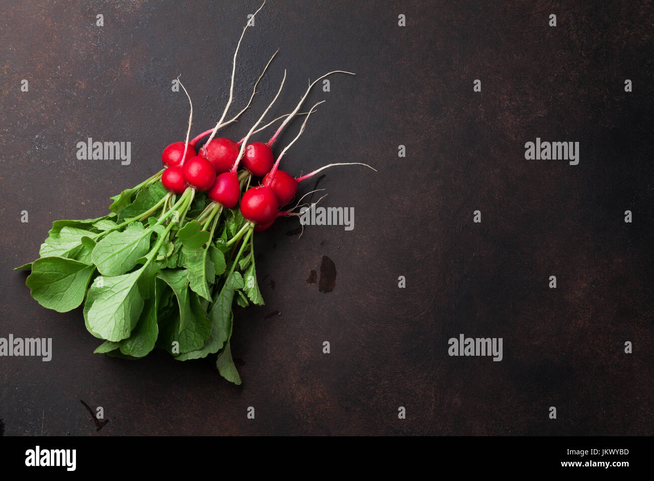 Fresh garden radish. Top view with copy space Stock Photo - Alamy