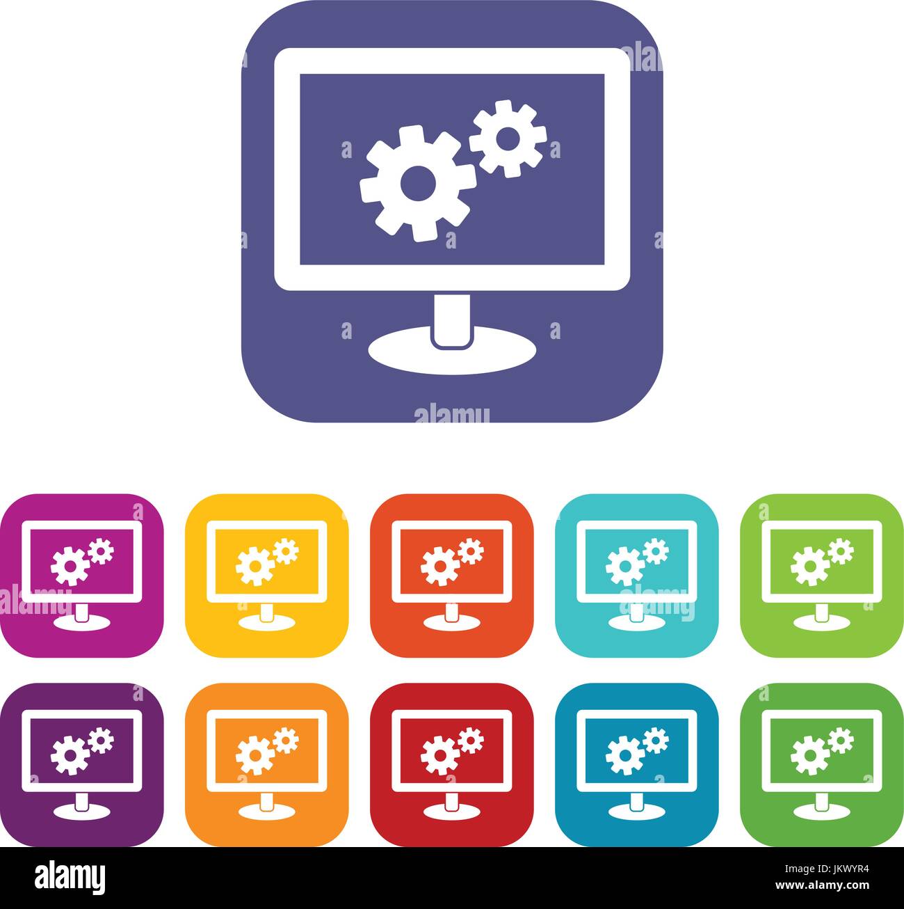 Monitor settings icons set Stock Vector Image & Art - Alamy