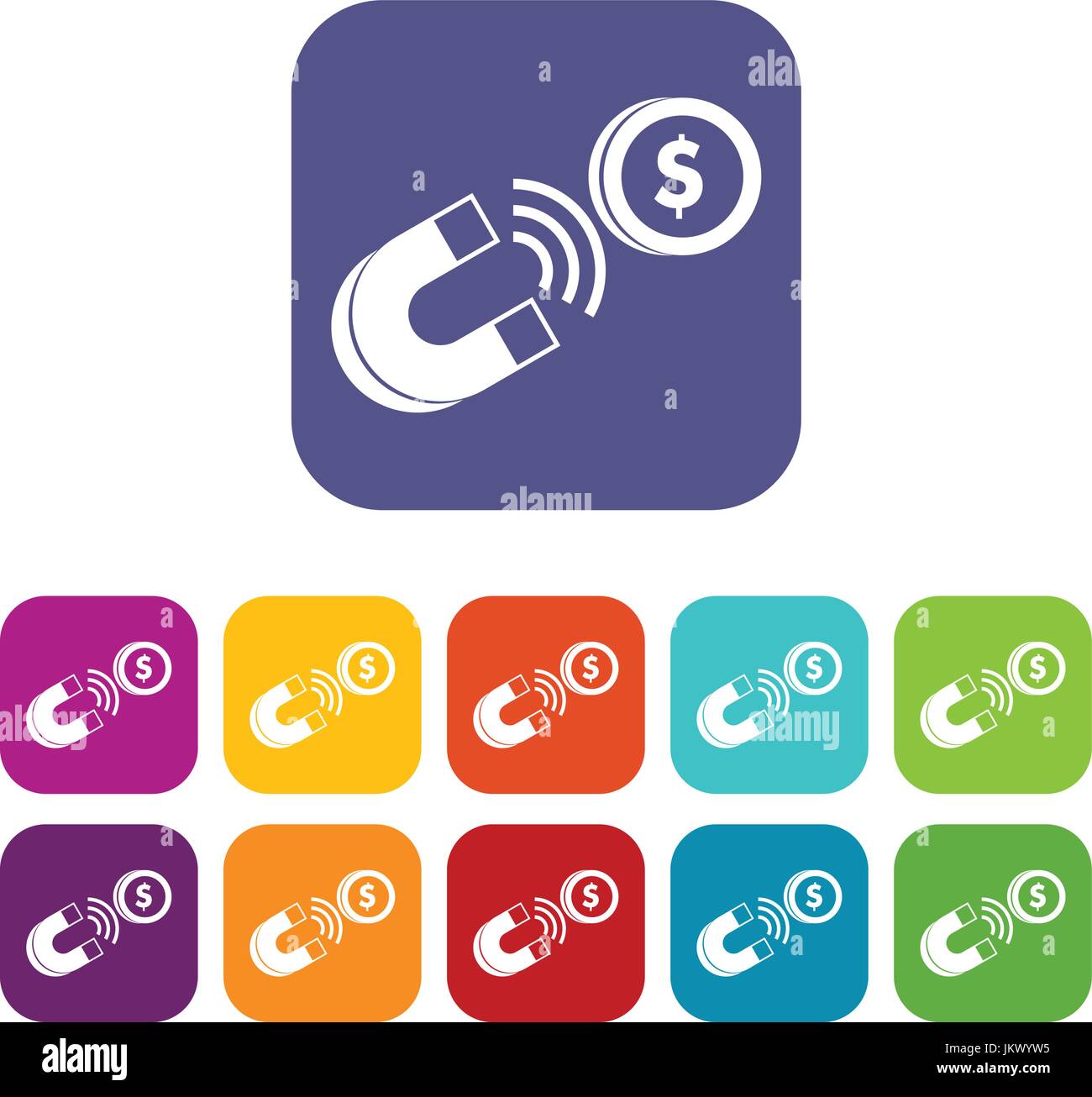 Magnet with coin icons set Stock Vector Image & Art - Alamy