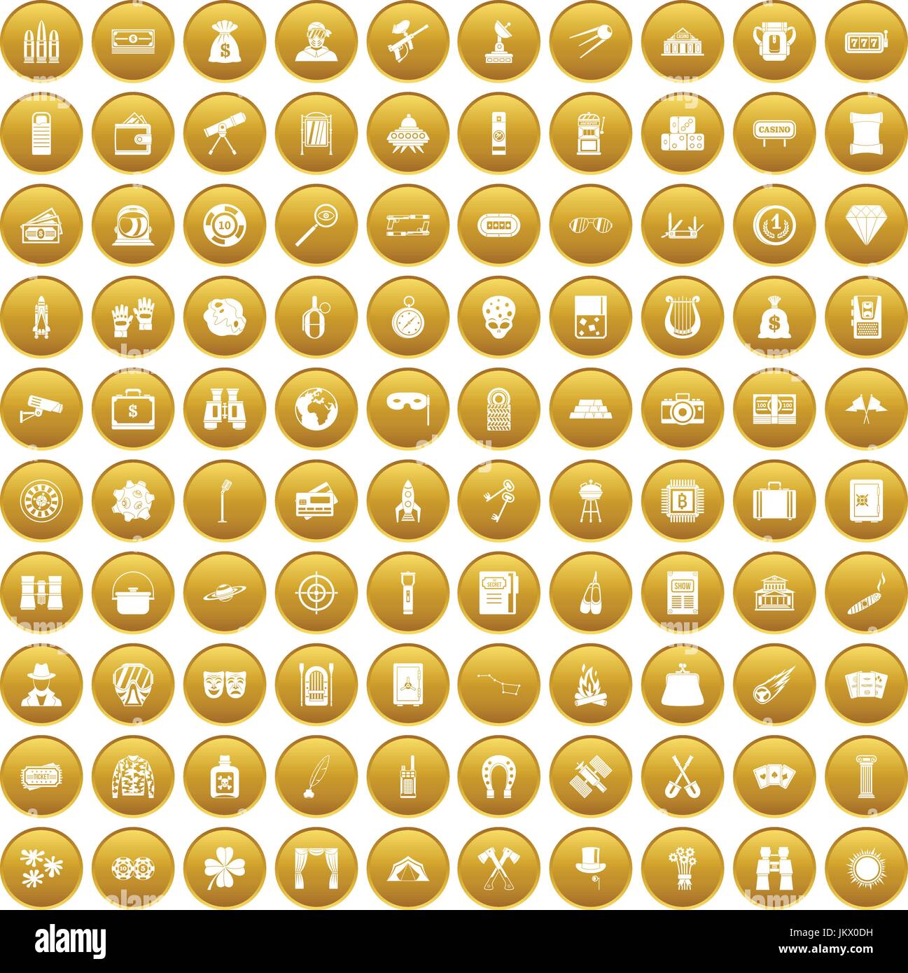 100 adult games icons set gold Stock Vector Image & Art - Alamy