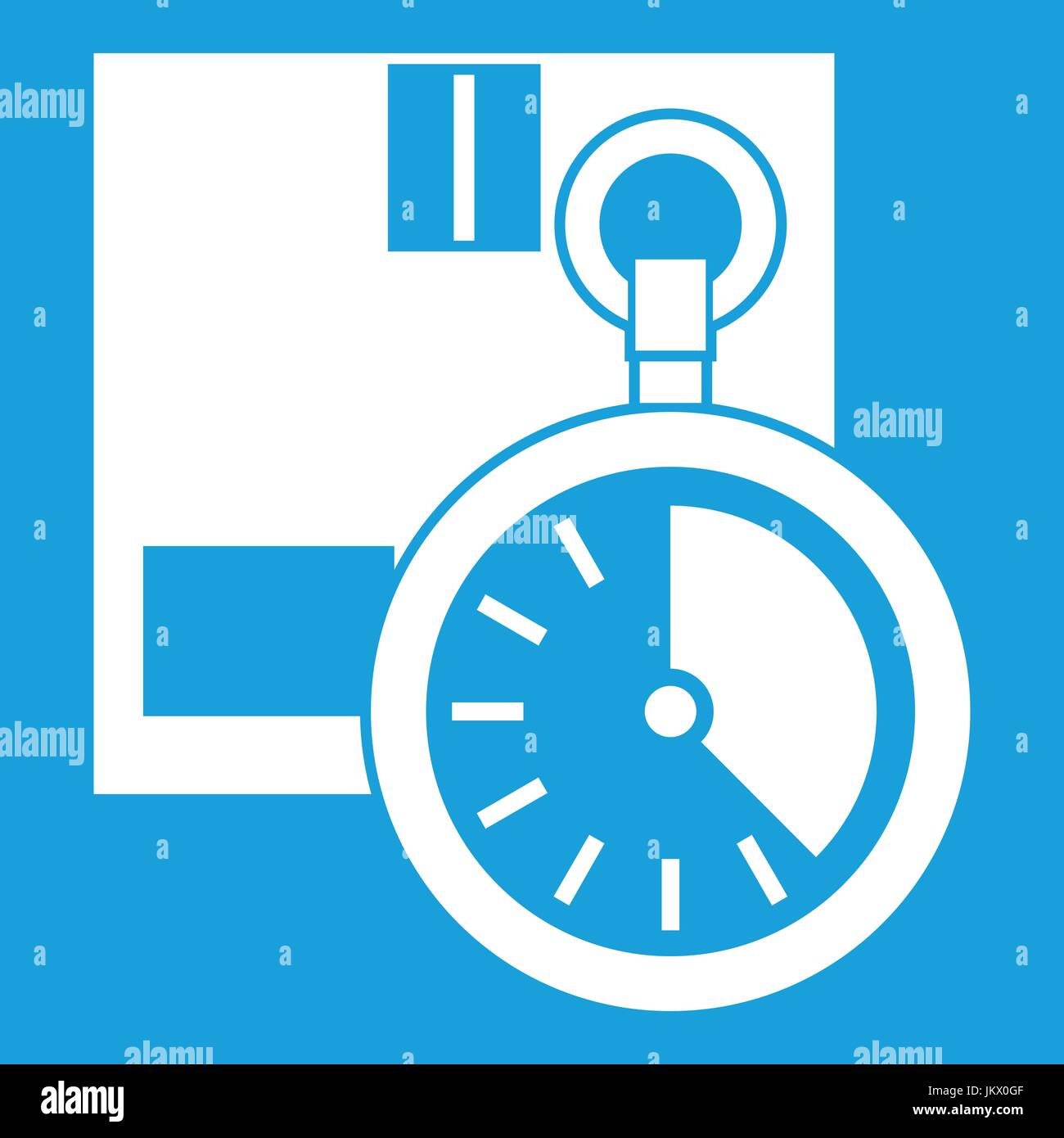 Cardboard box with stopwatch icon white Stock Vector Image & Art - Alamy