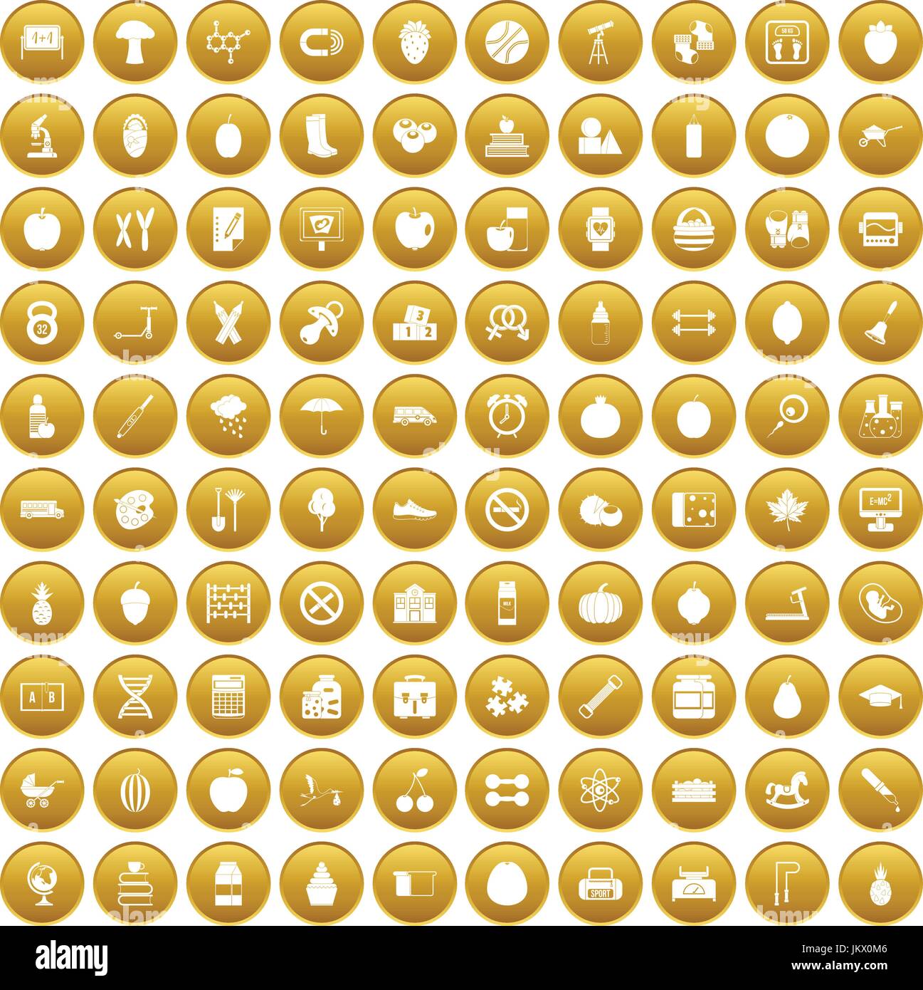 100 apple icons set gold Stock Vector Image & Art - Alamy