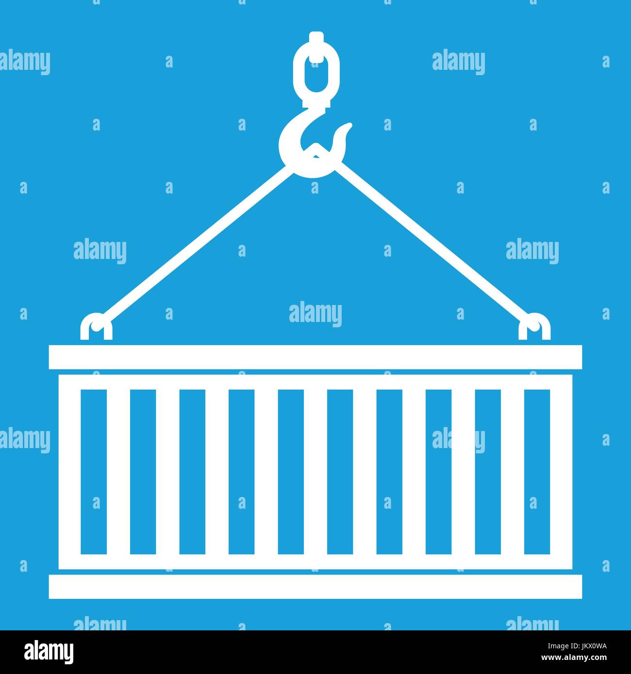 Crane hook lifts container icon white Stock Vector Image & Art - Alamy