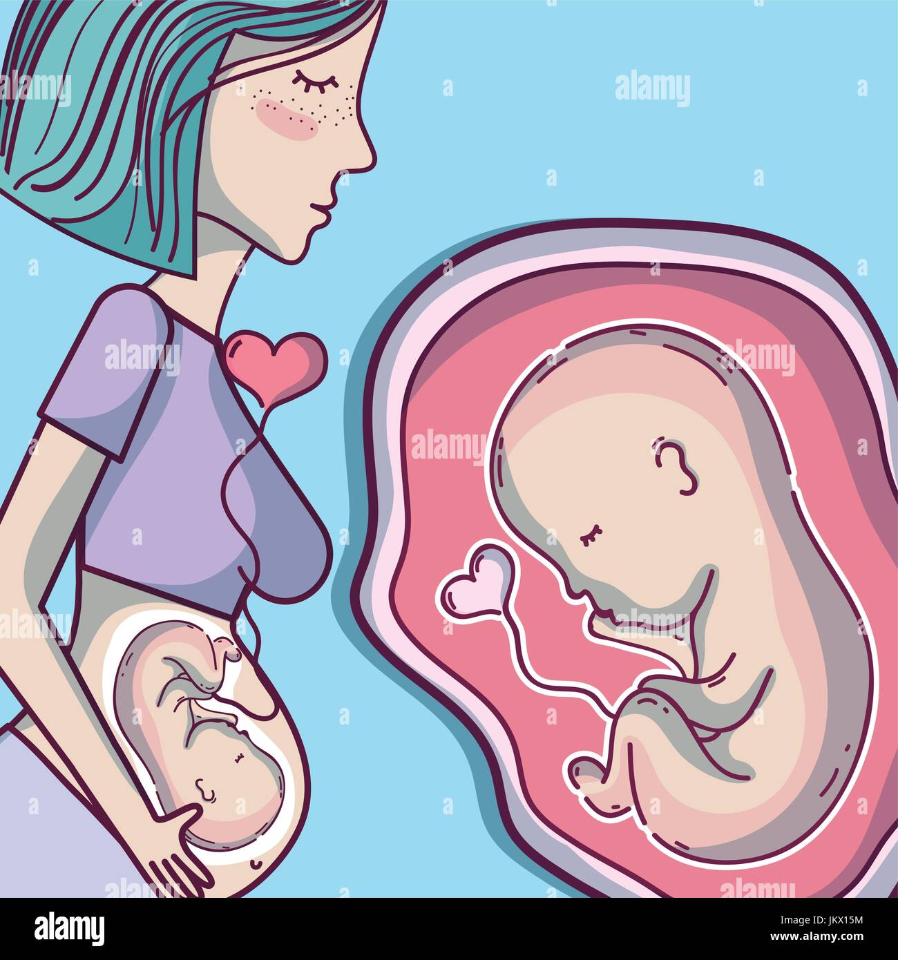 baby inside uterum and medication process Stock Vector Image & Art - Alamy