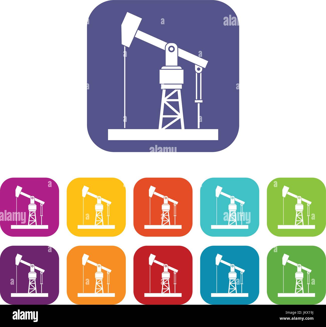 Oil pump icons set Stock Vector Image & Art - Alamy