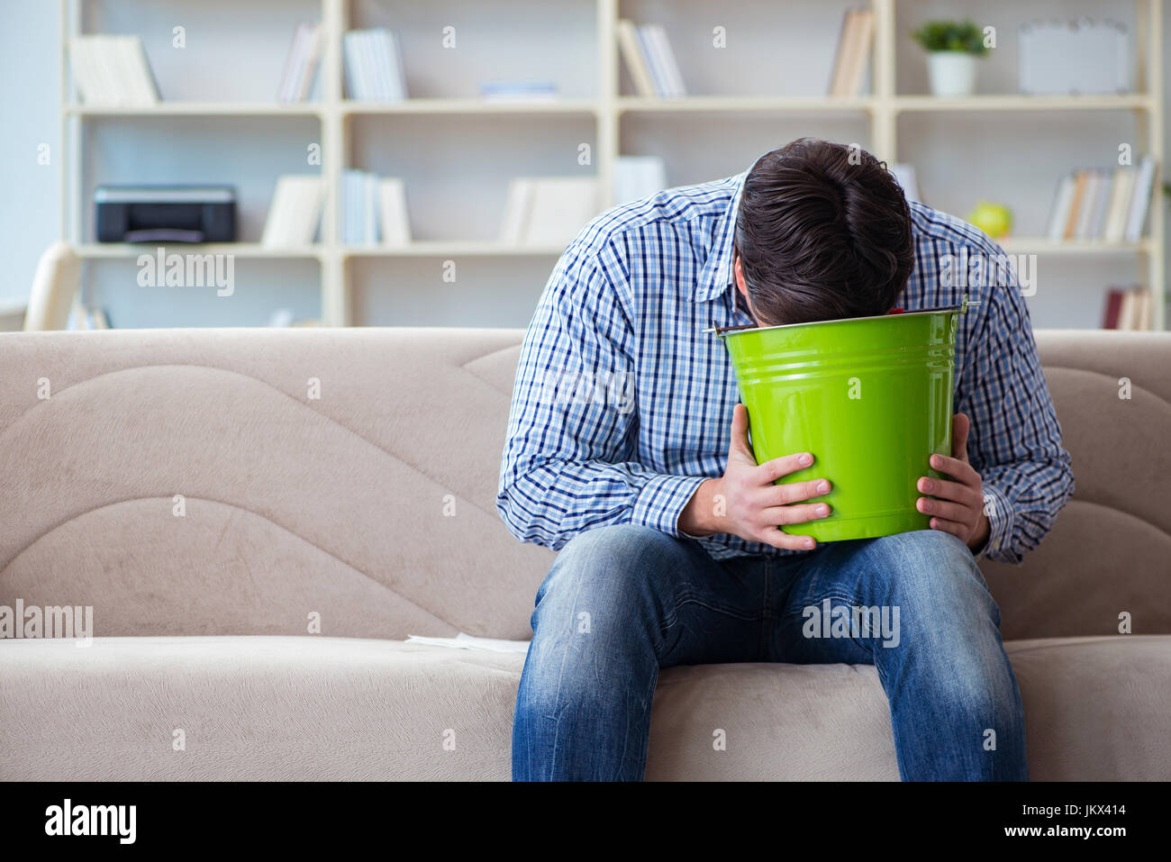 Man suffering from sick stomach and vomiting Stock Photo - Alamy