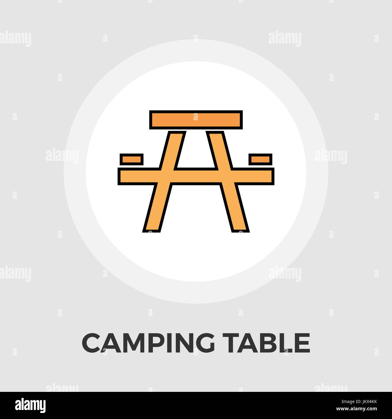 Camping table icon vector. Flat icon isolated on the white background ...