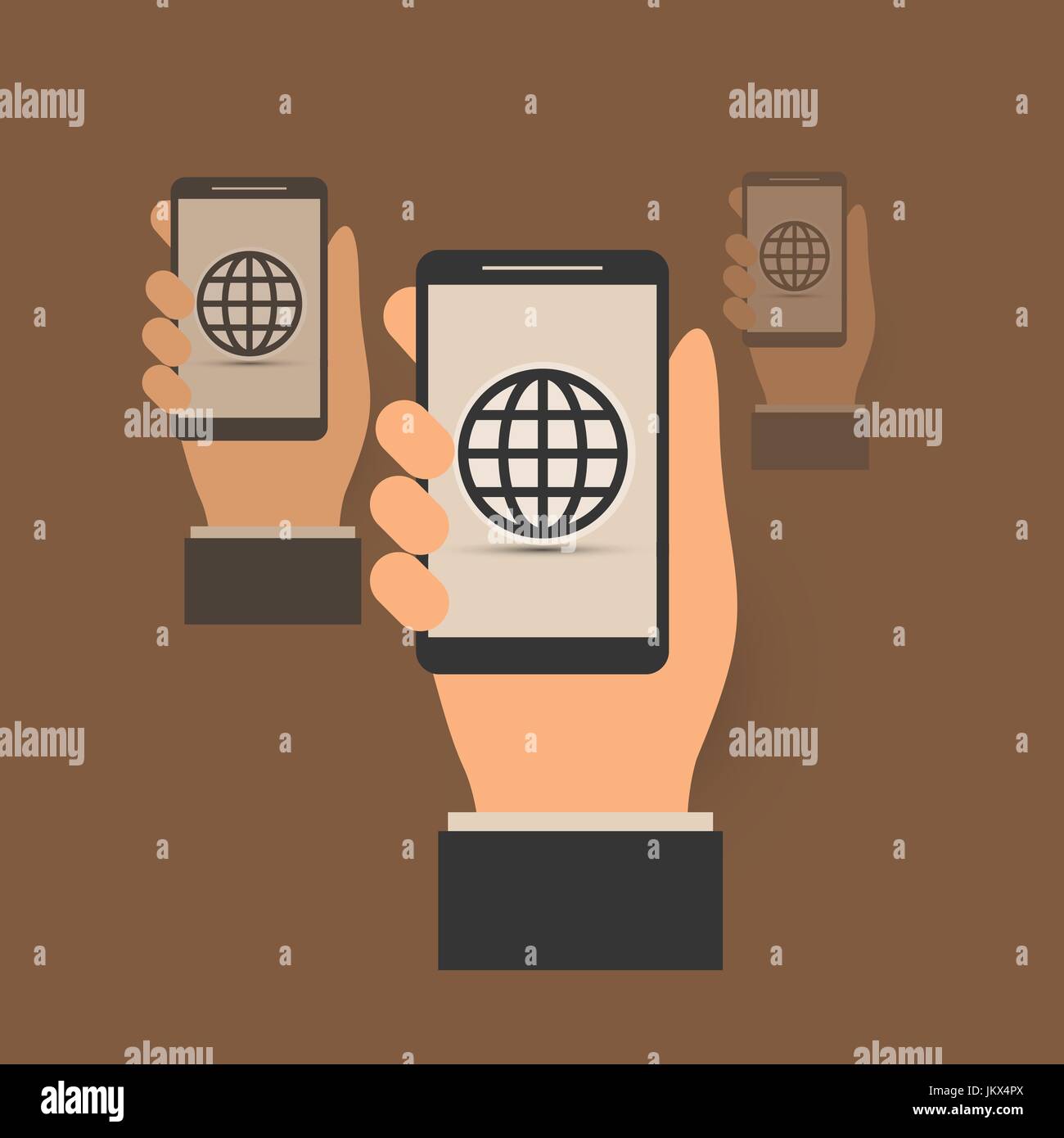Mobile Computing, Global Networks Concept Design Stock Vector Image ...