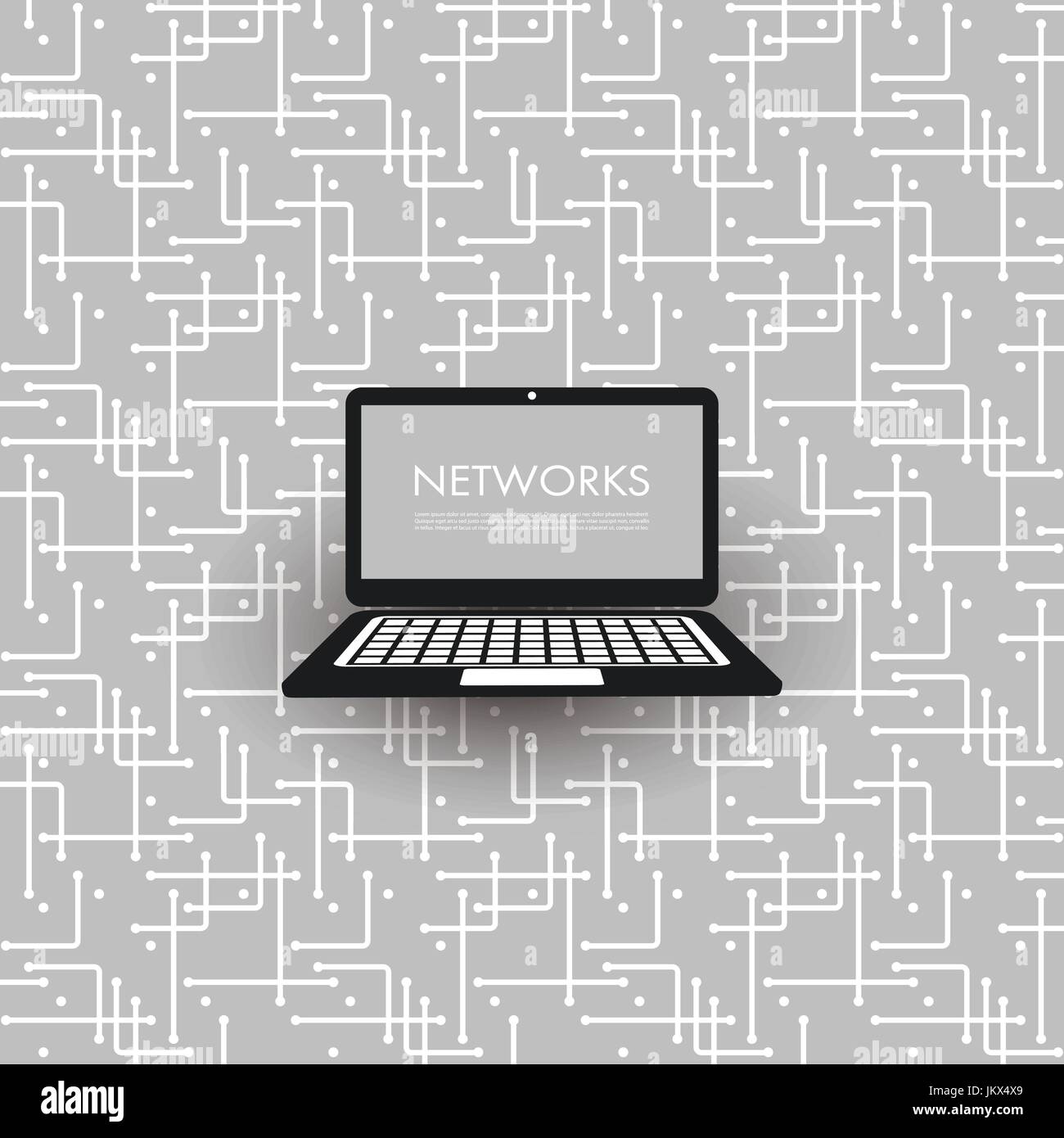 Networks, Connections, Mobility - Laptop on Black and White Mesh ...