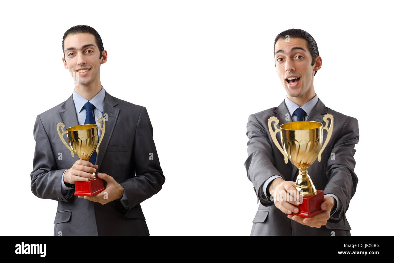 Collage of businessman receiving award Stock Photo - Alamy