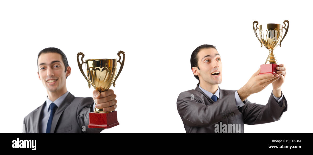 Collage of businessman receiving award Stock Photo - Alamy