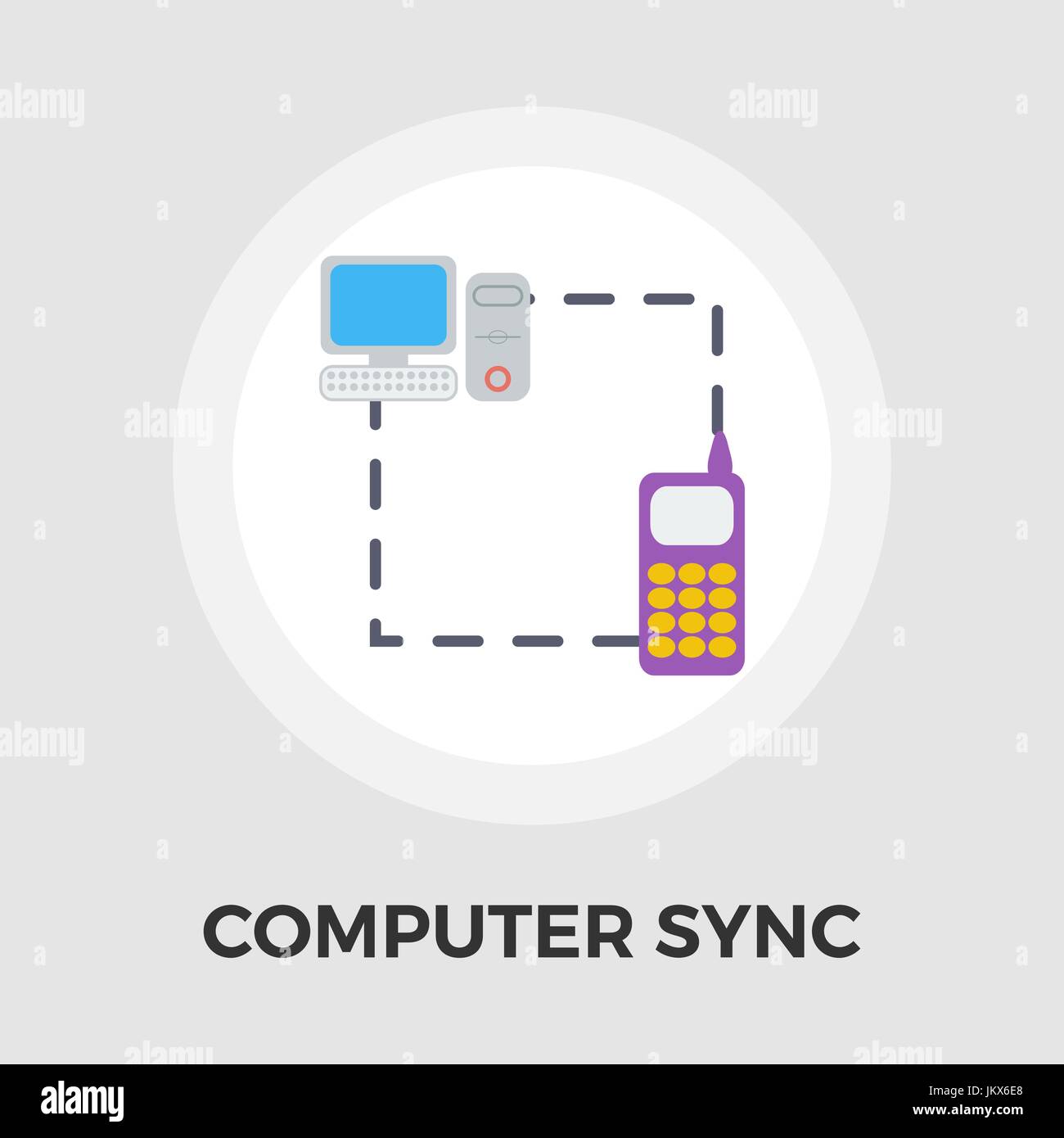 Computer sync icon vector. Flat icon isolated on the white background ...