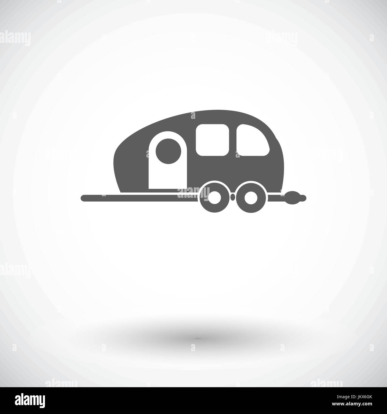 Trailer. Single flat icon on white background. Vector illustration ...