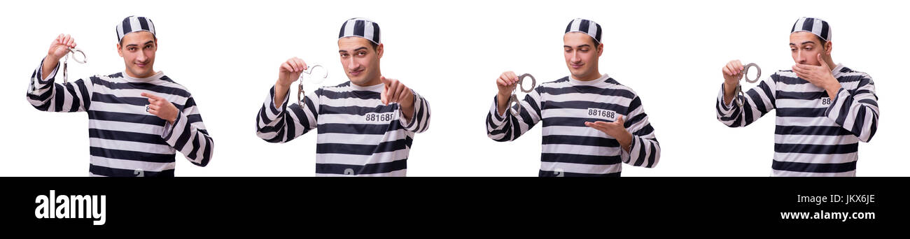 Man prisoner isolated on white background Stock Photo - Alamy