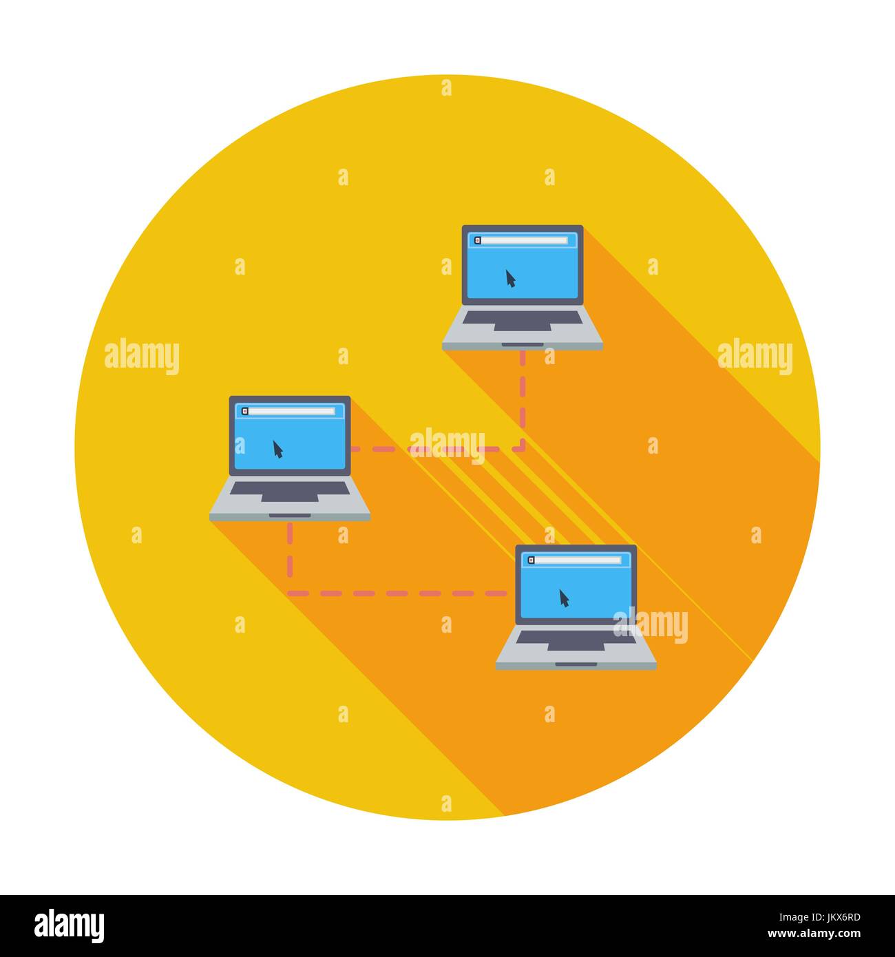 Computer network. Single flat color icon. Vector illustration Stock ...