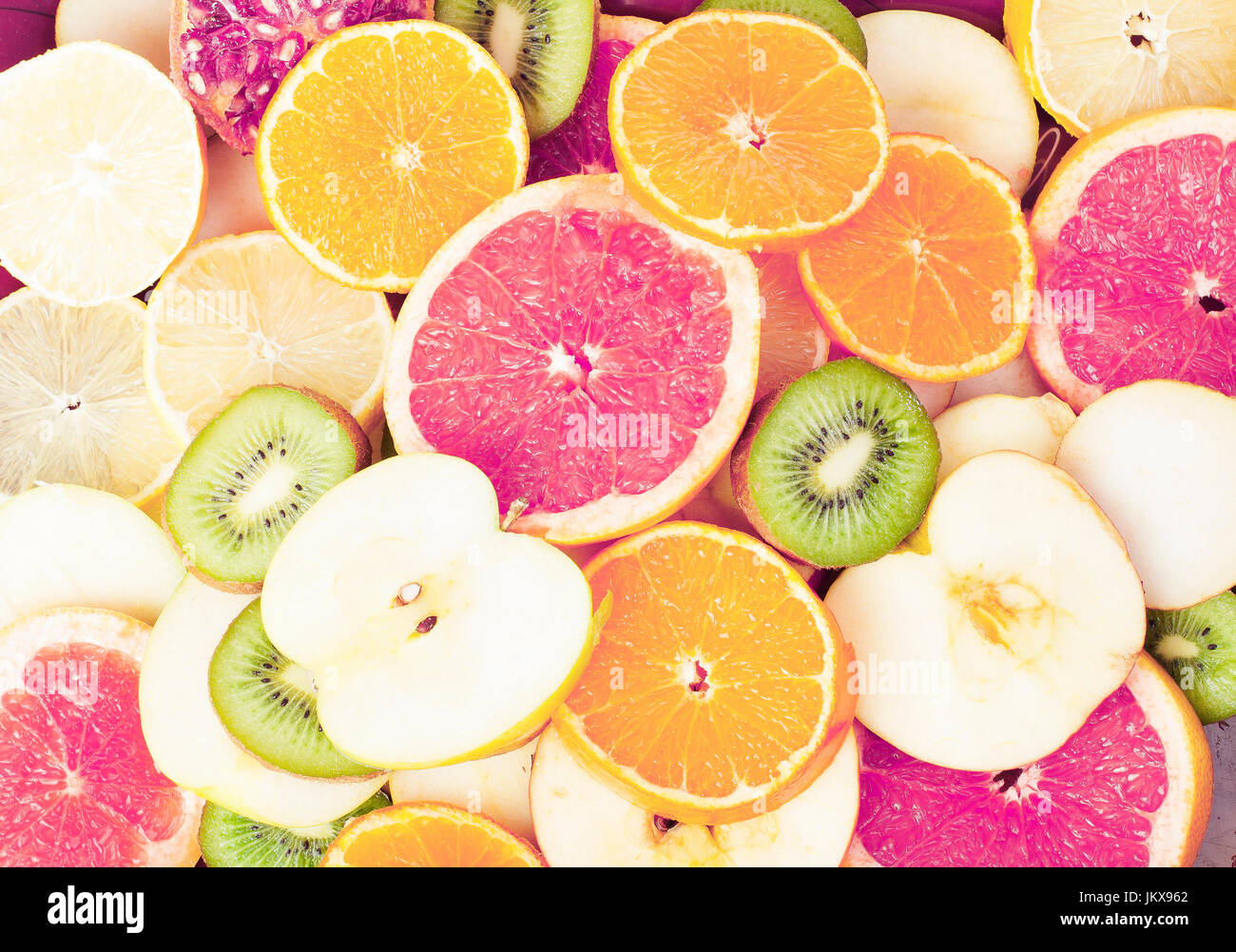 Half fruits fruit background Stock Photo - Alamy