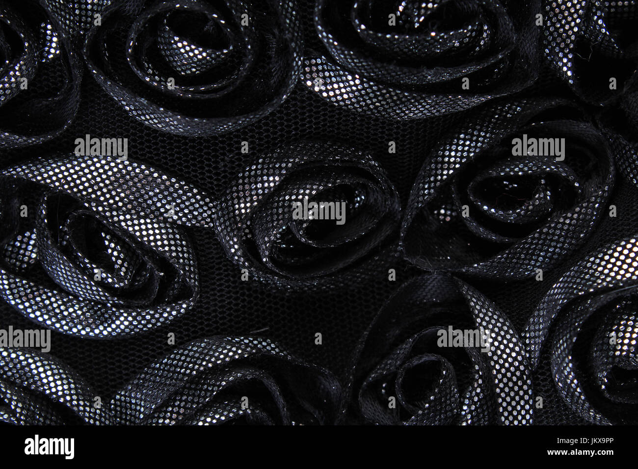 Black fabric design roses closeup texture pattern studio photo ...