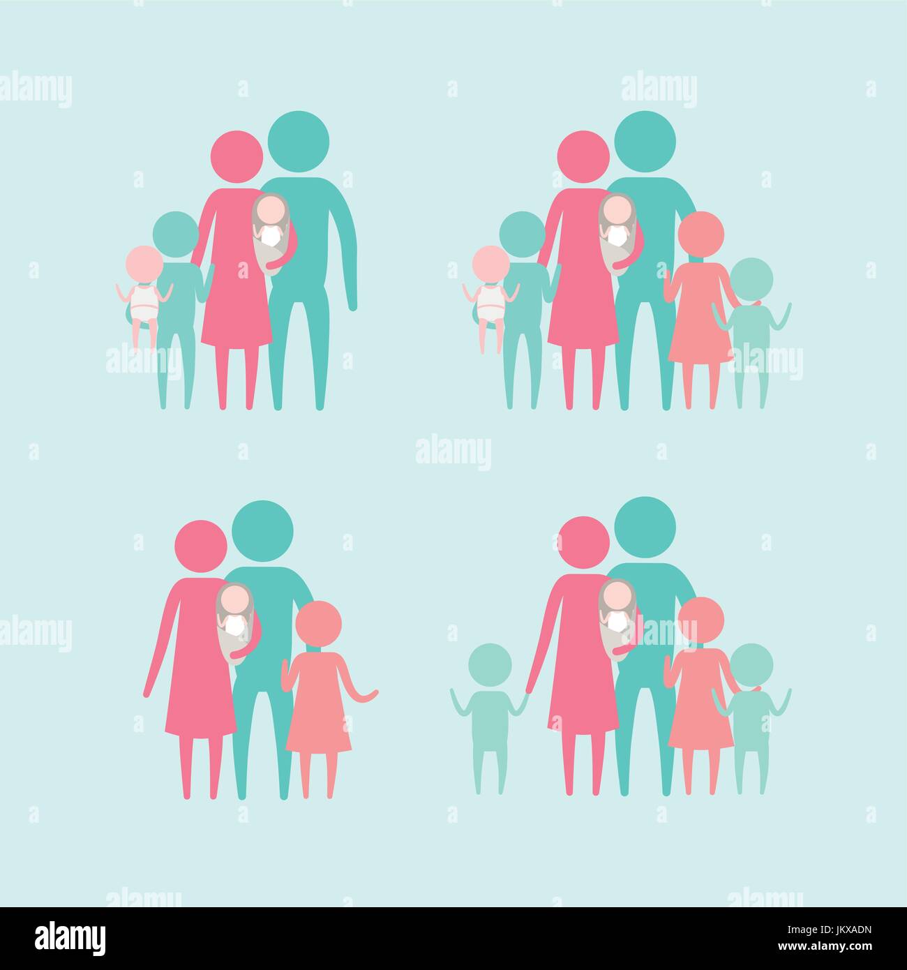 color background with silhouette set pictogram generations family Stock ...