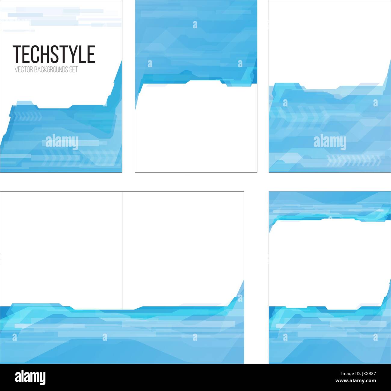 Tech style design vector cover and inner pages background for booklet ...