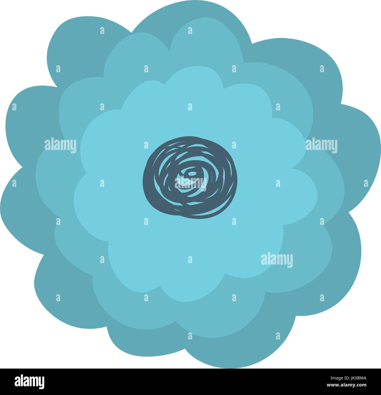 hand drawing light blue color flower with several petals Stock Vector ...