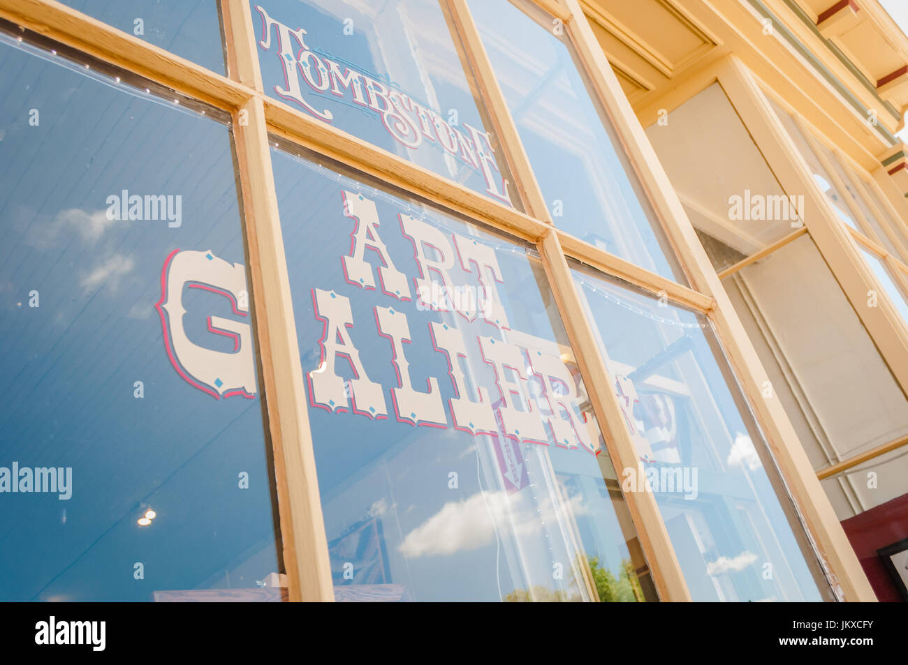 Closeup of Tombstone art gallery signage Stock Photo - Alamy