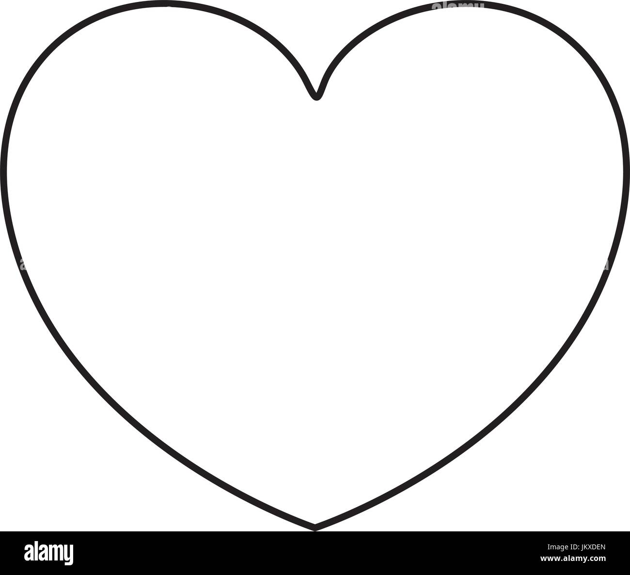 monochrome silhouette of heart shape decorative Stock Vector Image ...