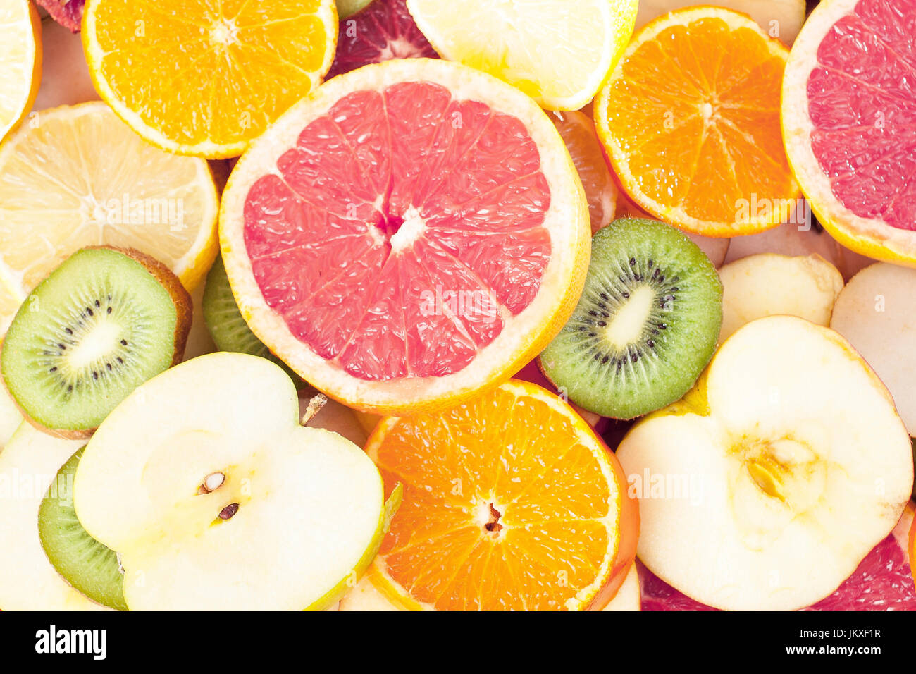 Half fruits fruit background Stock Photo - Alamy
