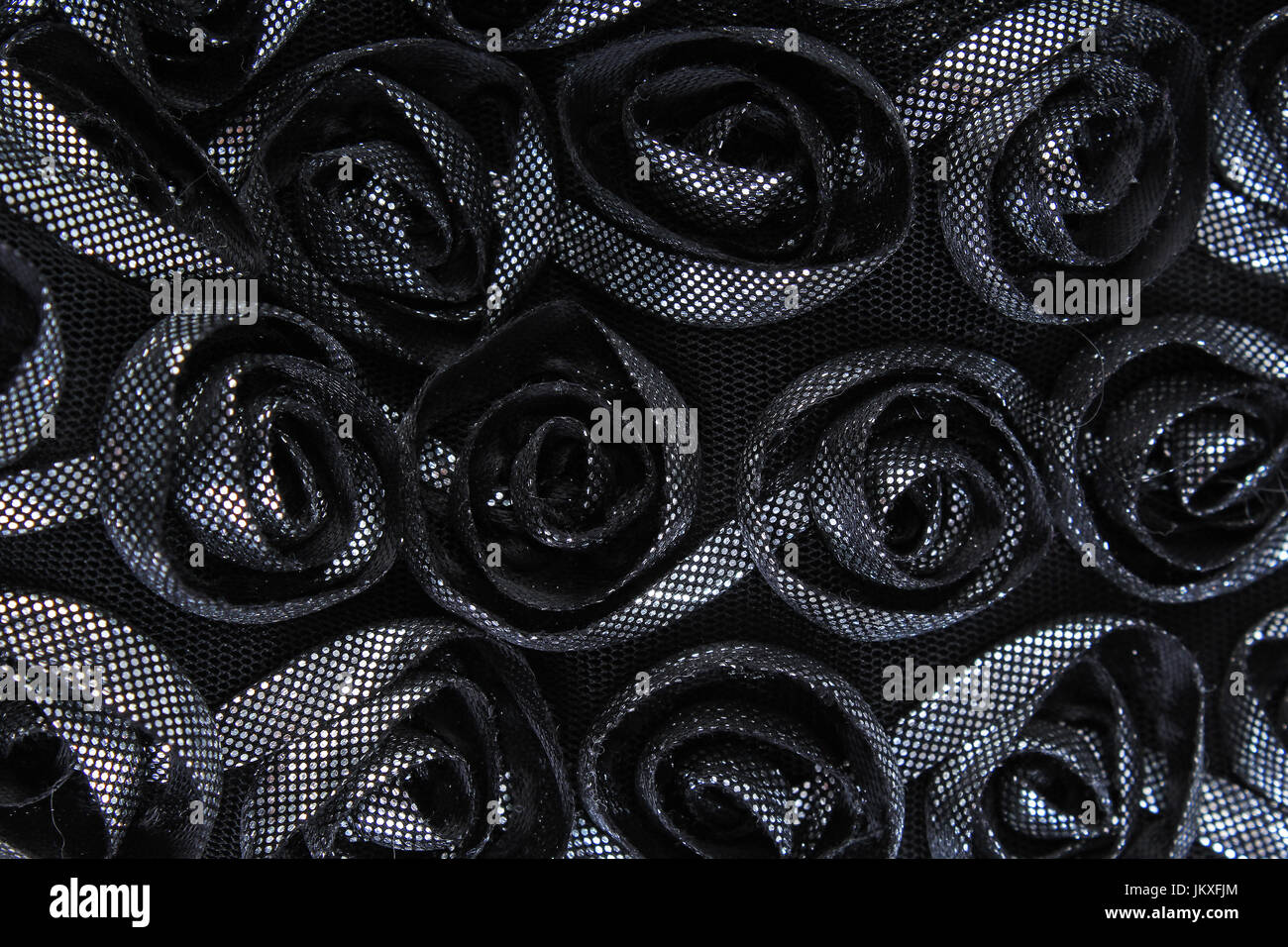 Black fabric design roses closeup texture pattern studio photo ...