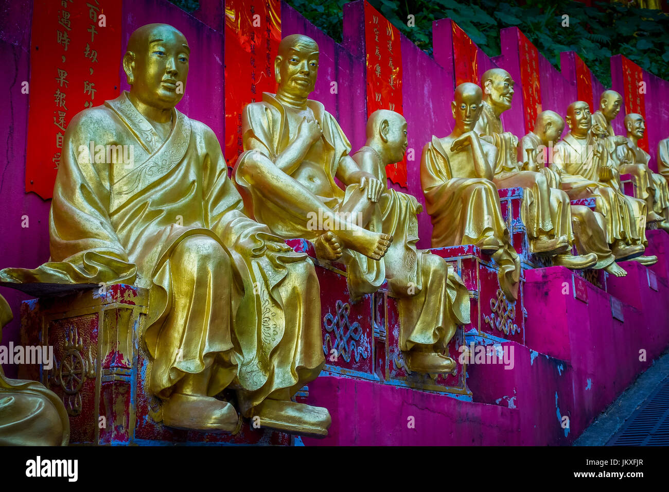 Statues at Ten Thousand Buddhas Monastery in Sha Tin, Hong Kong, China ...