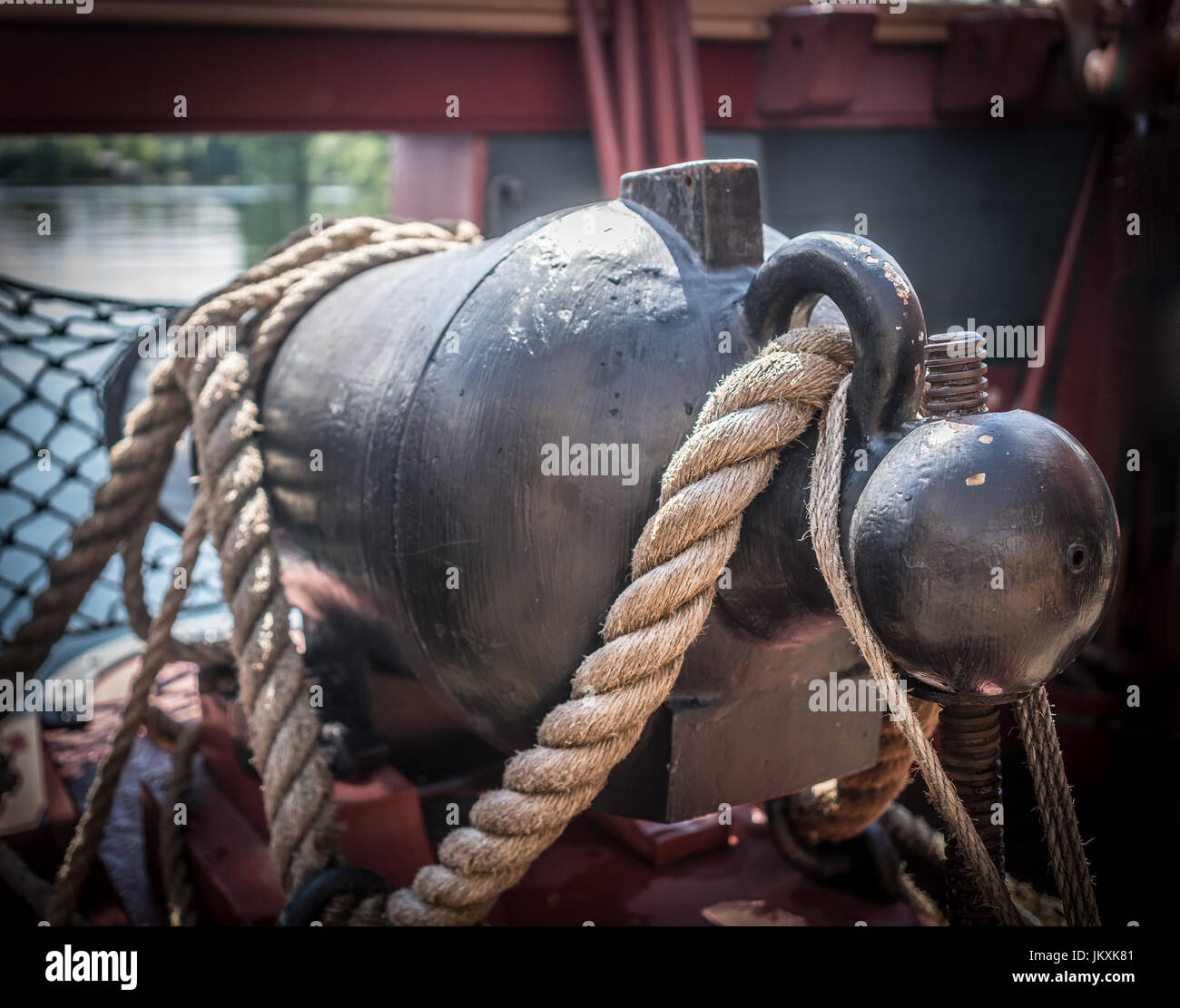 Canon on Tall Ship Stock Photo - Alamy