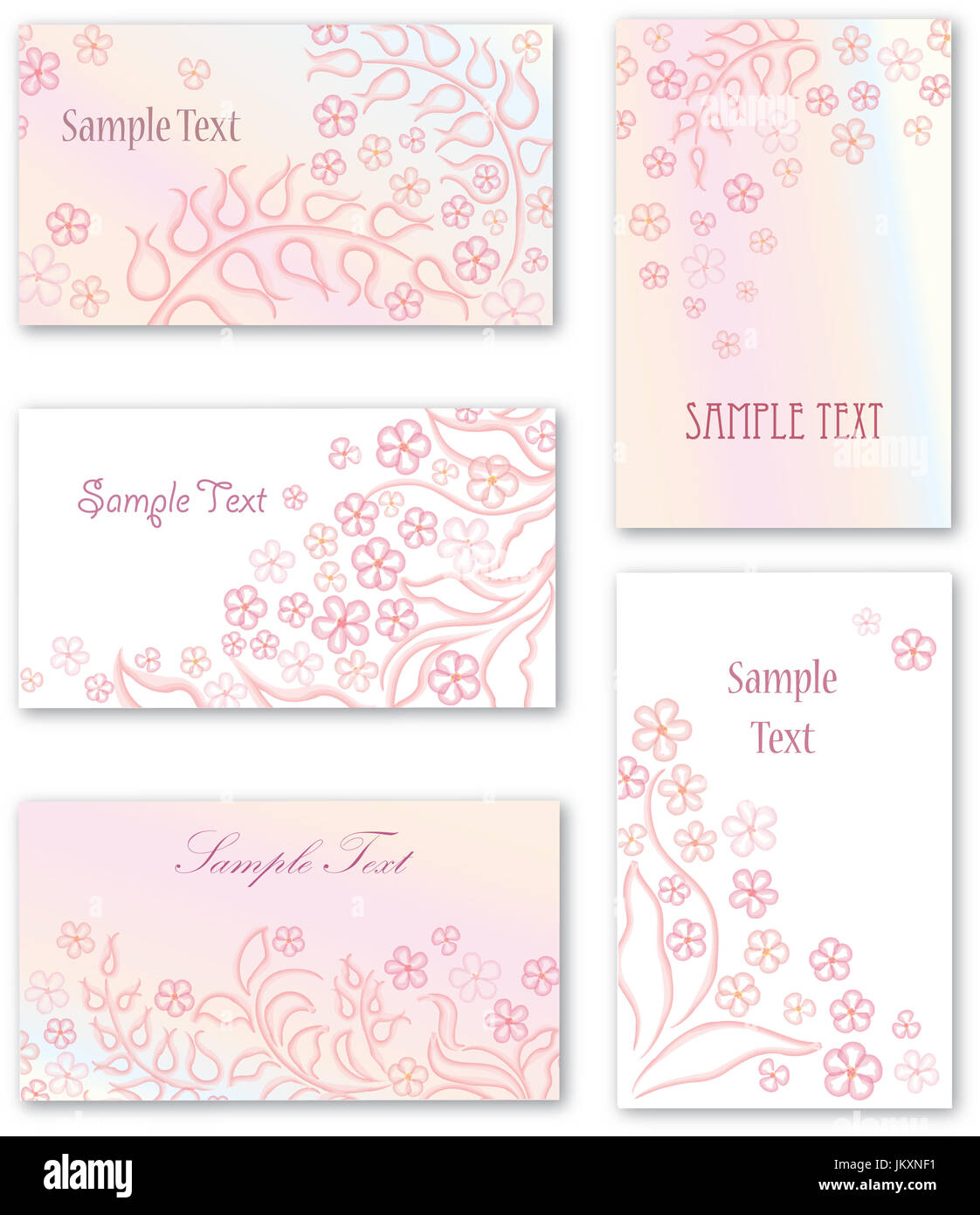 Floral background. Flower bouquet cover set. Flourish greeting card ...