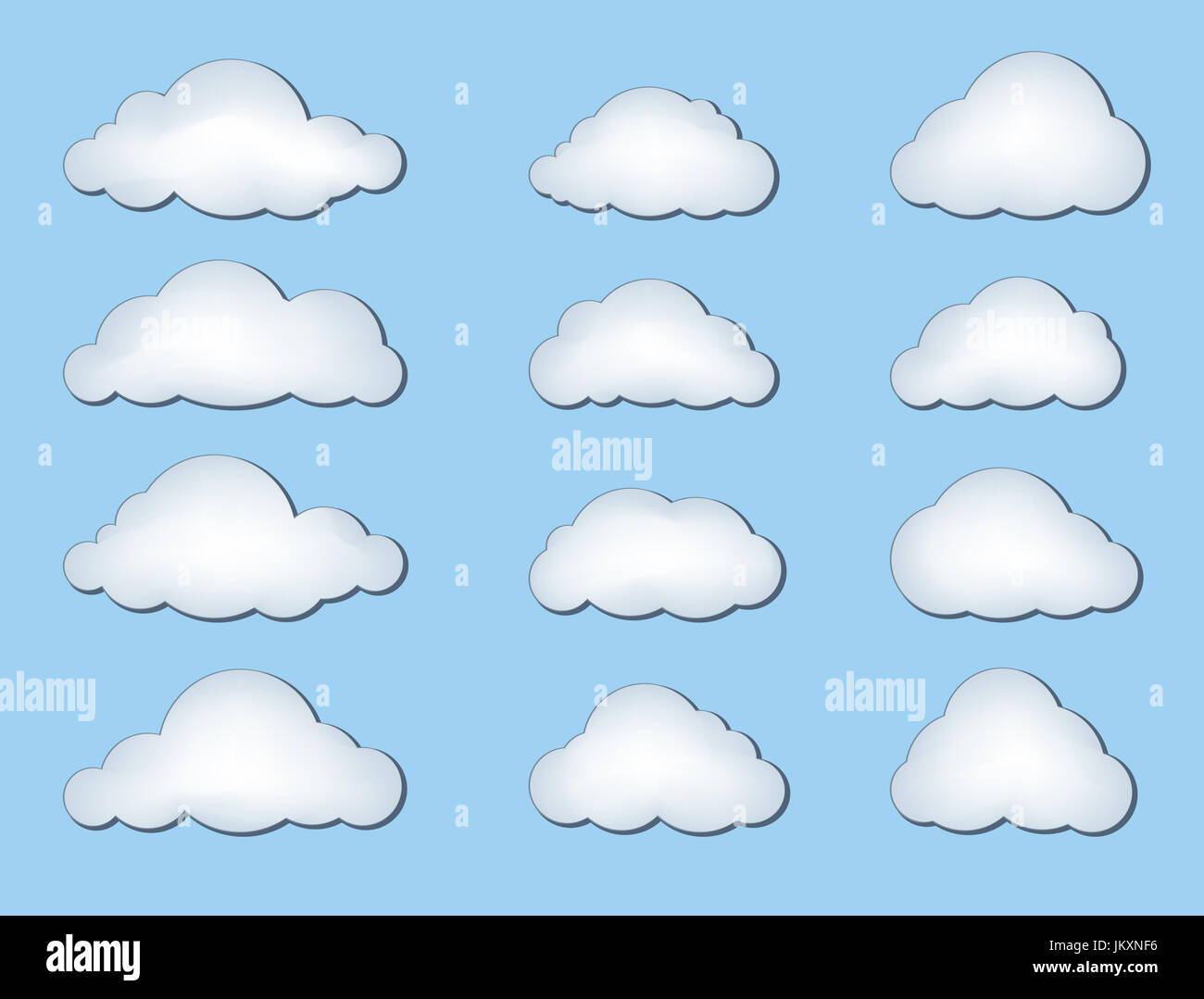 Cloud set. Weather Symbol. Computering technology sign Stock Photo - Alamy