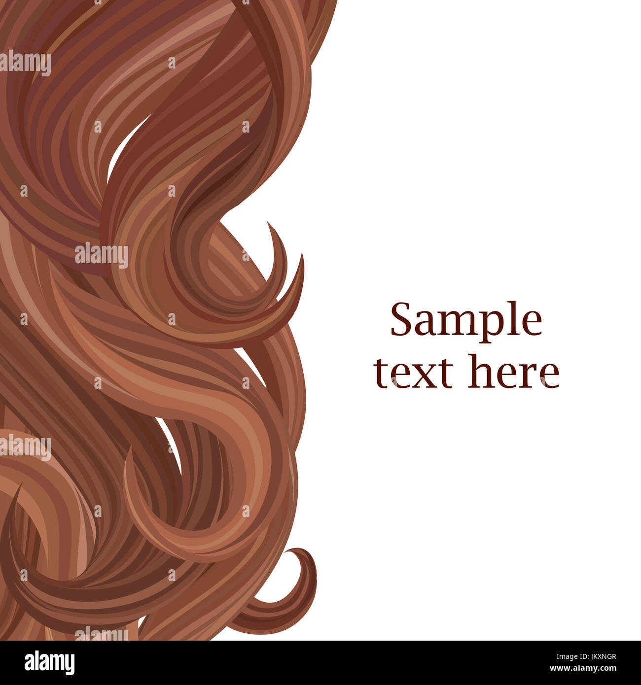 Hair style background Curly brown hair decorative border Stock Photo ...