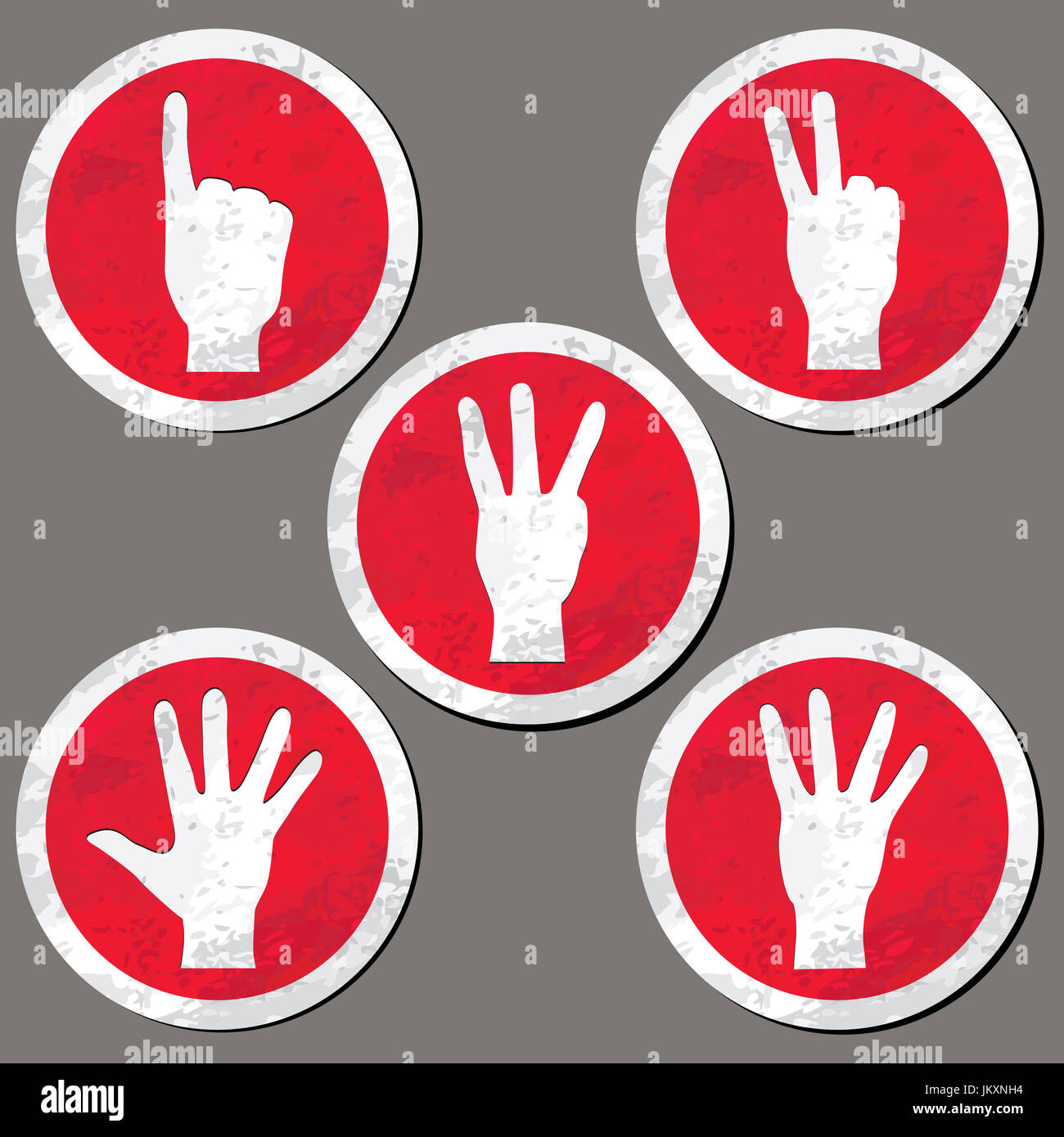 Hands set. Hand count gesture silhouettes Stock Photo - Alamy