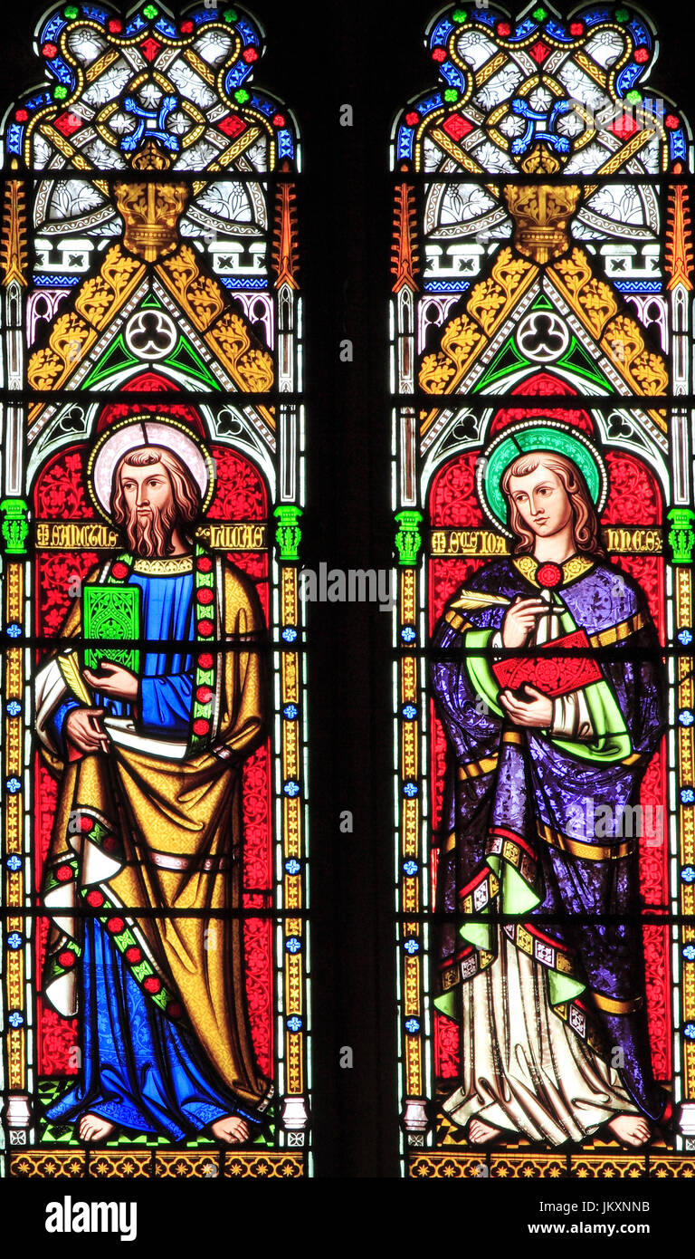 St. Luke and St. John, Evangelists, stained glass window by William ...