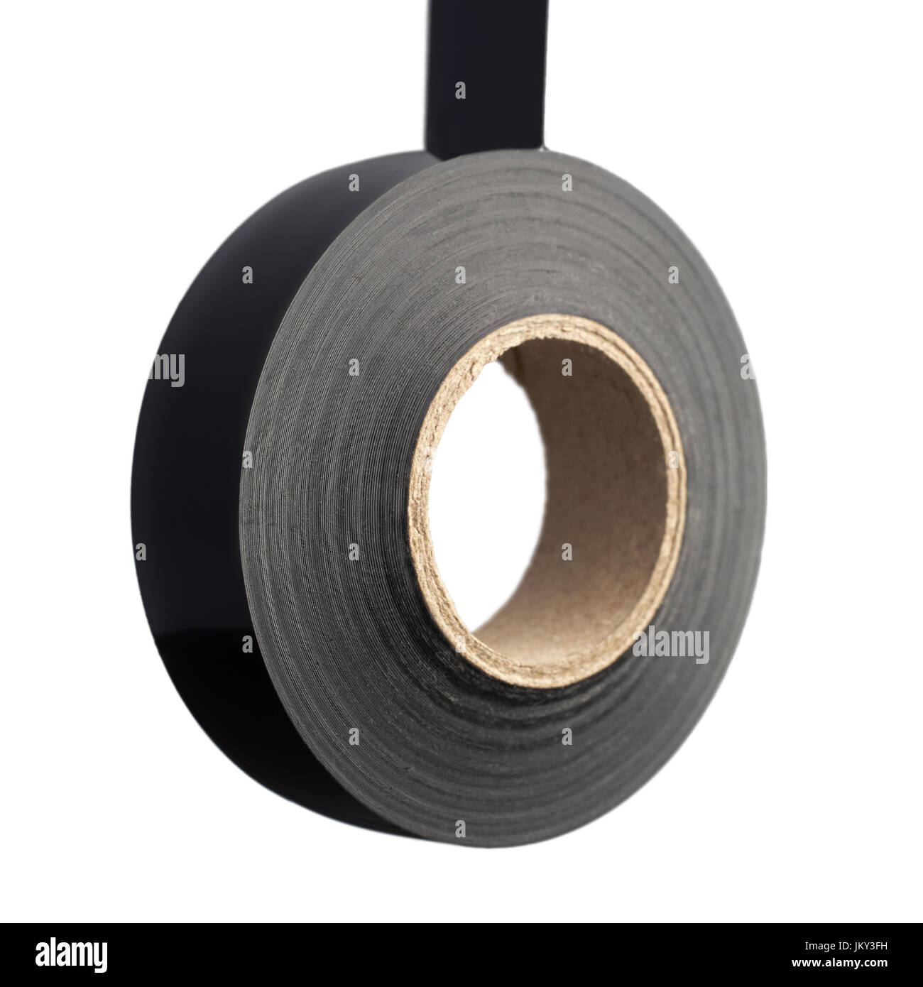Roll of black plastic duct tape on white background, isolated Stock ...
