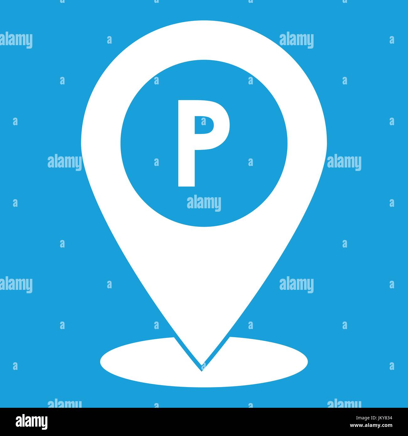 Map pointer with car parking sign icon white Stock Vector Image & Art ...