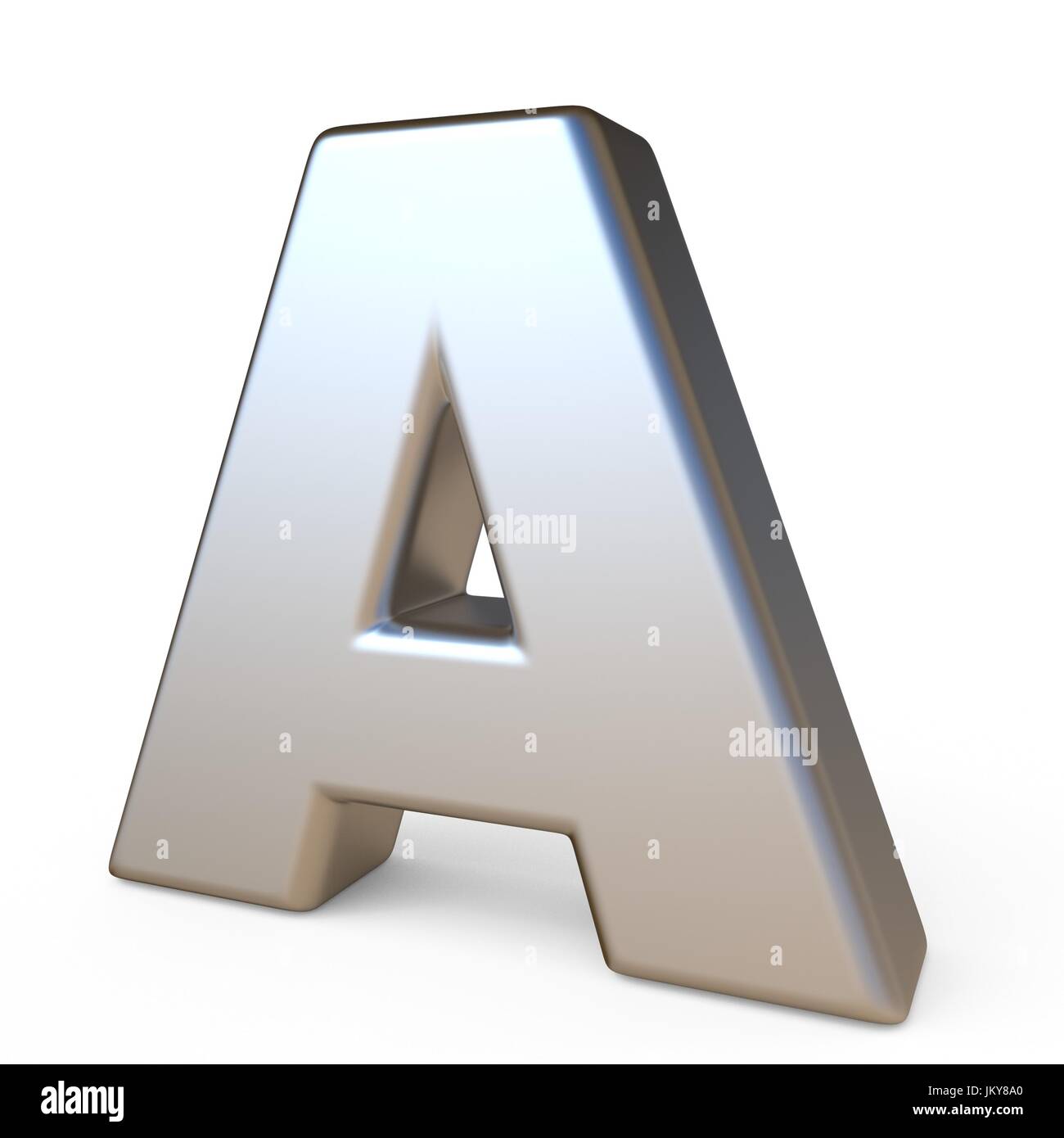 Metal font LETTER A 3D render illustration isolated on white background ...