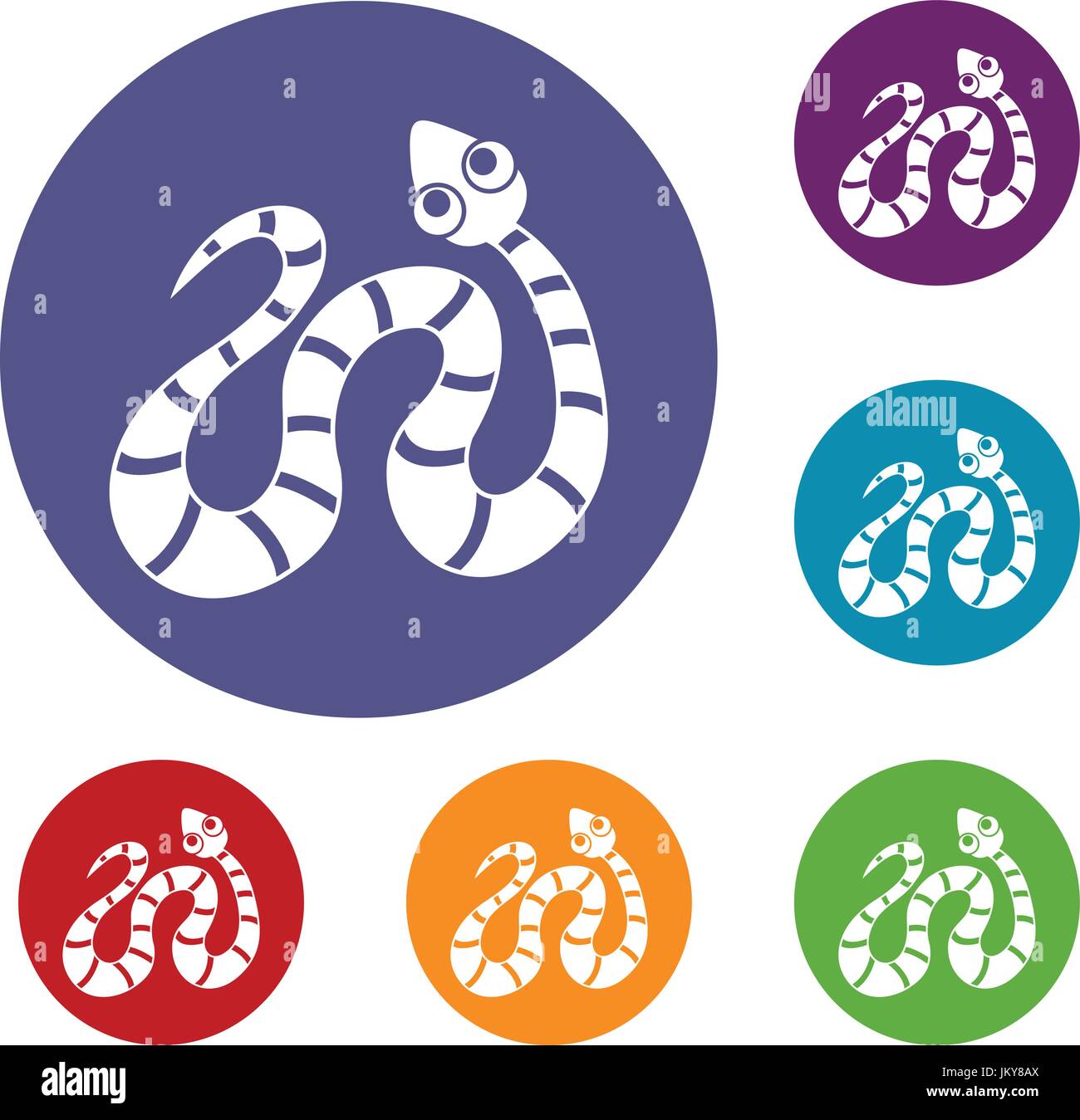 Black striped snake icons set Stock Vector Image & Art - Alamy