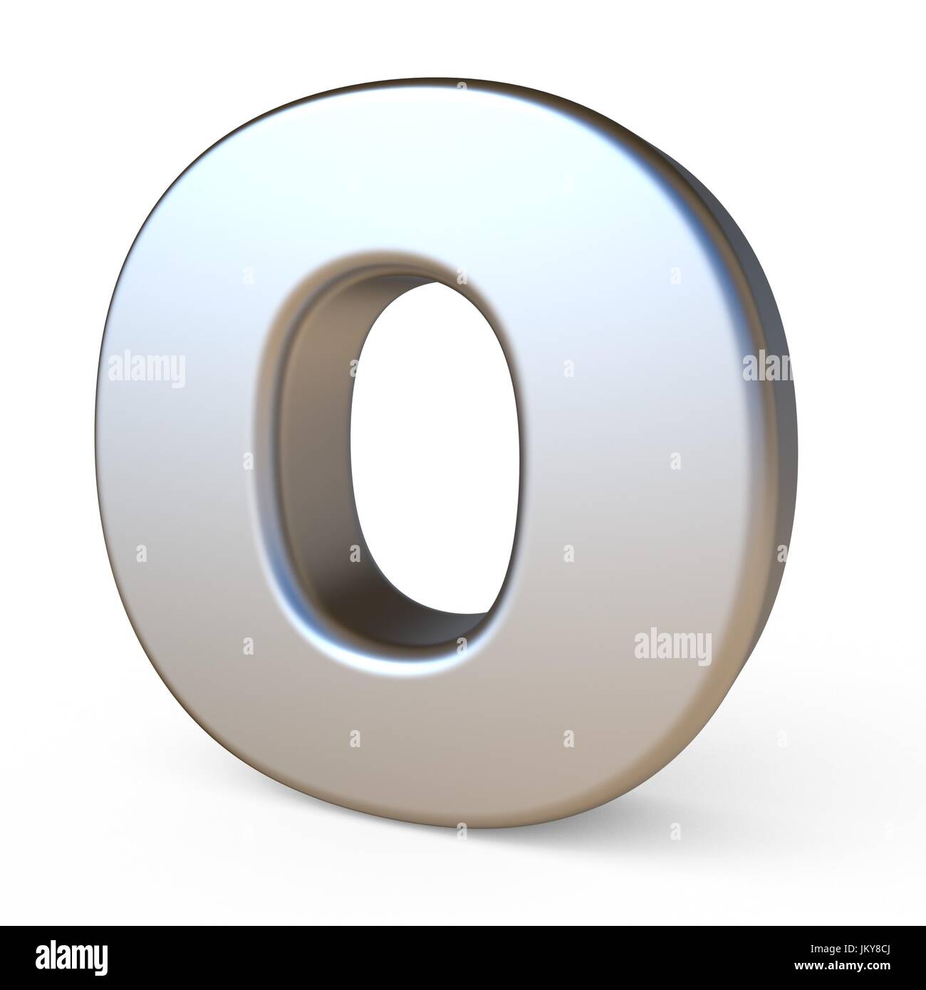 Metal font LETTER O 3D render illustration isolated on white background ...
