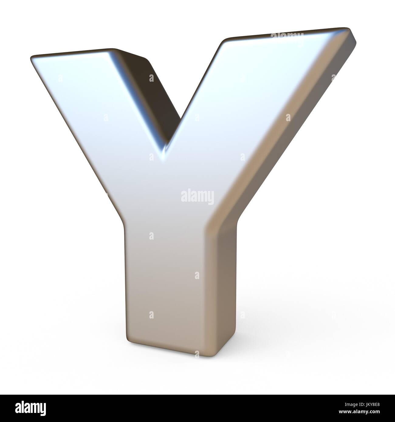 Metal font LETTER Y 3D render illustration isolated on white background ...