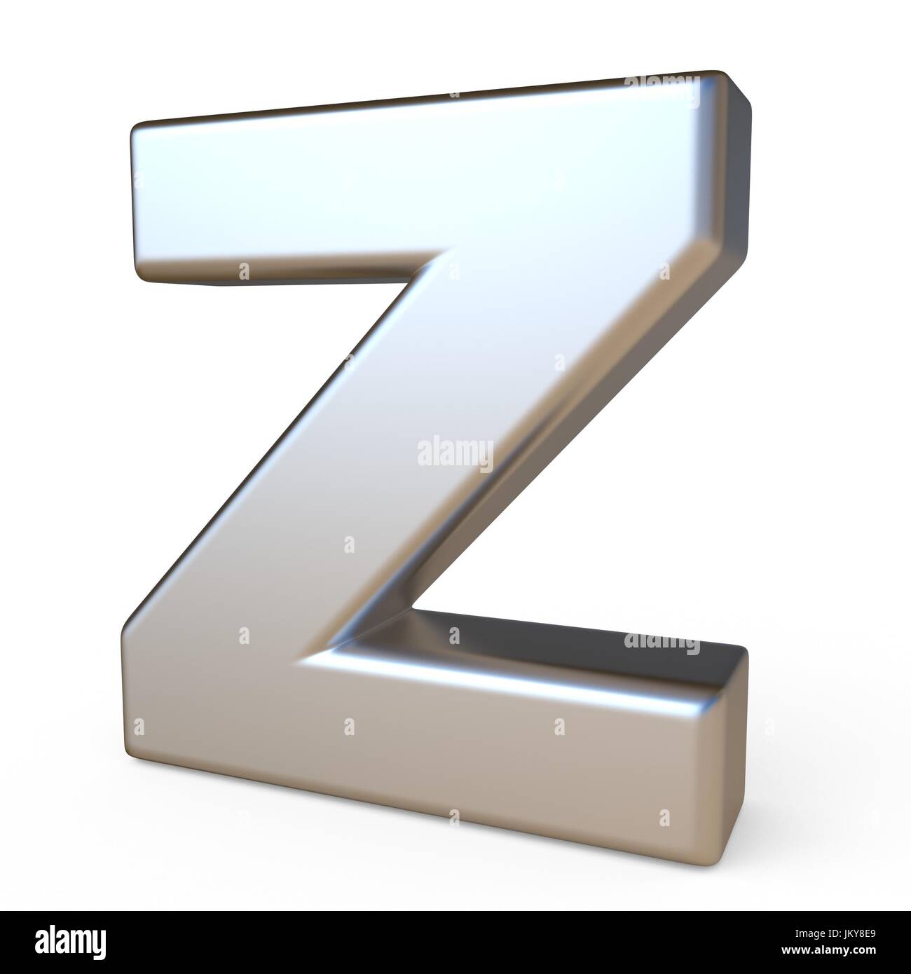Metal font LETTER Z 3D render illustration isolated on white background ...