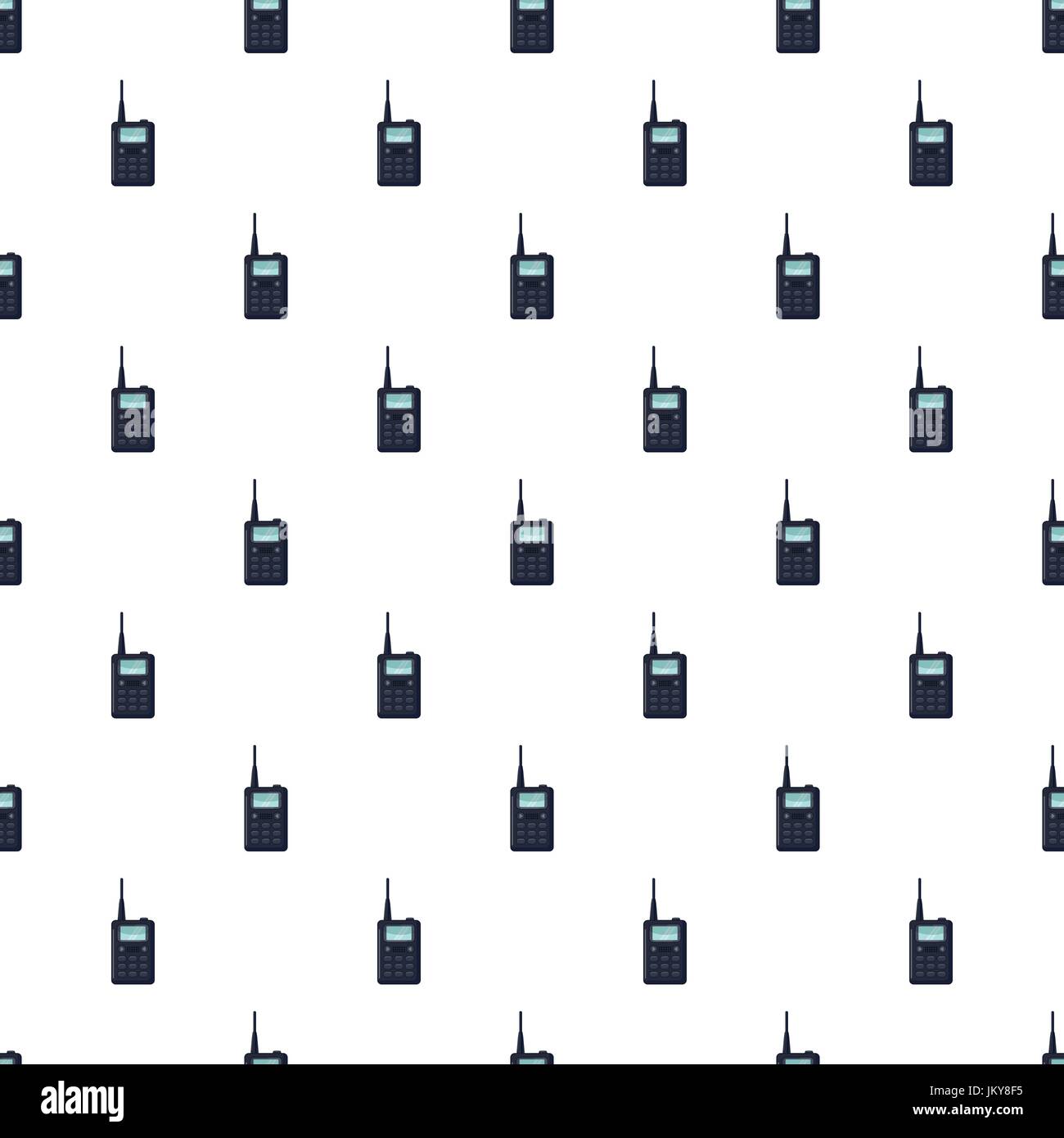 Portable handheld radio pattern seamless repeat in cartoon style vector ...