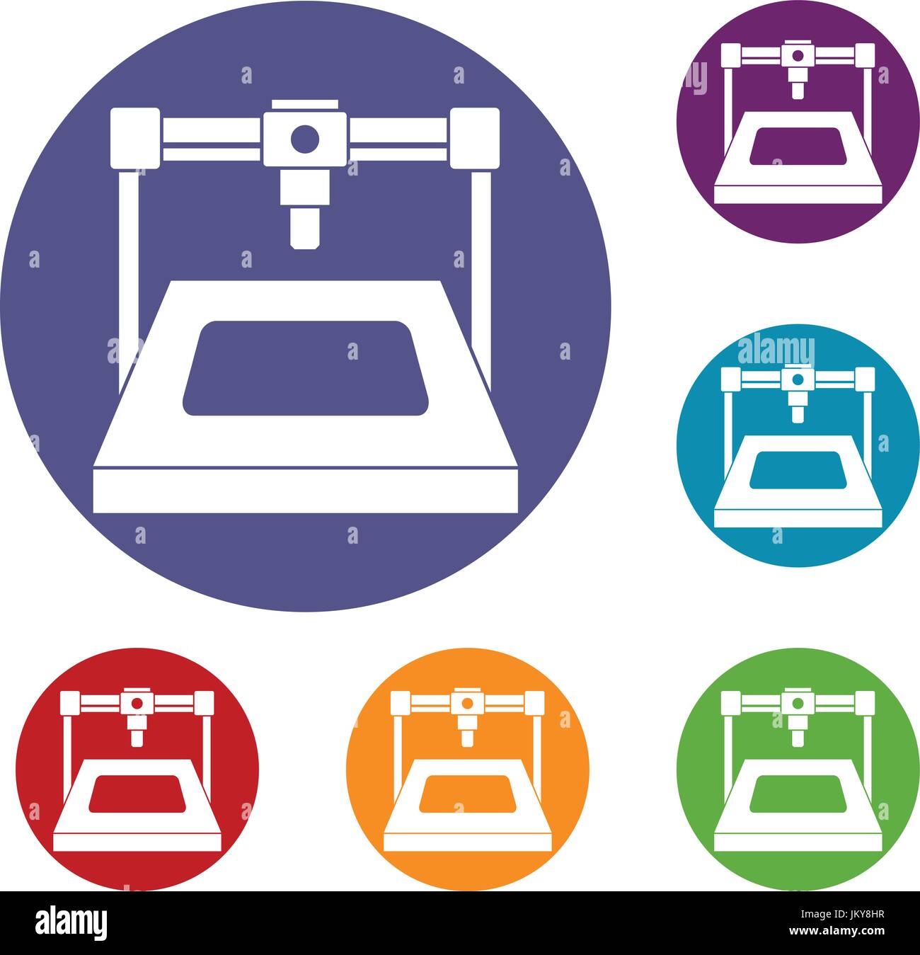 3D printer icons set Stock Vector Image & Art - Alamy