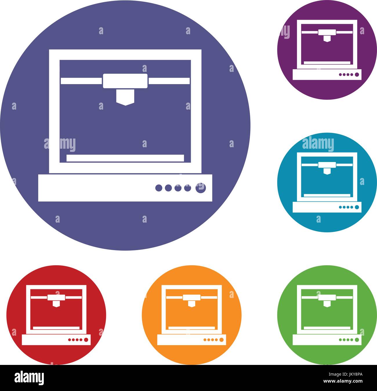 3d printer model icons set Stock Vector Image & Art - Alamy
